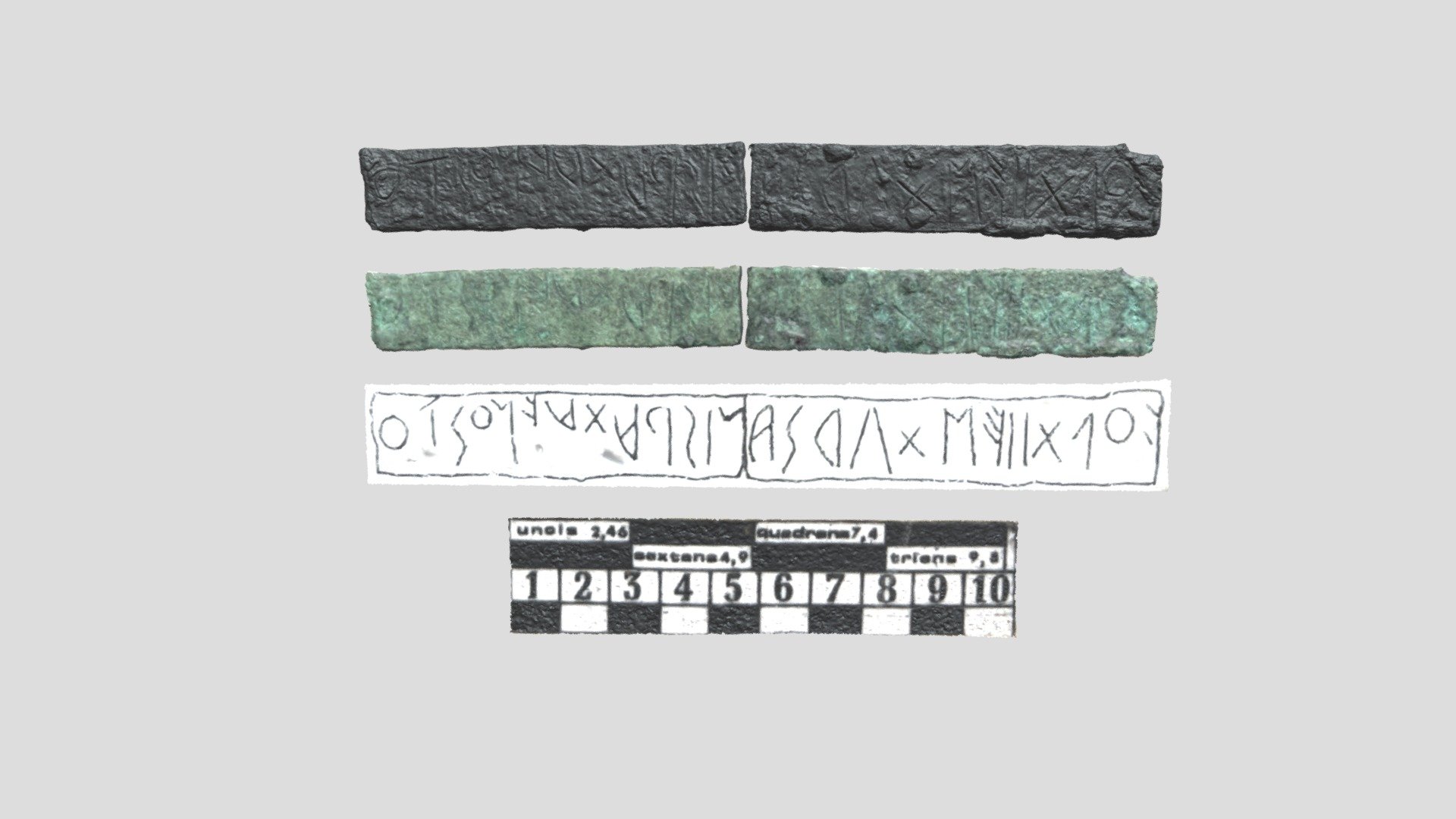 Bronze sheet bearing a Venetic inscription - 3D model by mikedonnelly ...