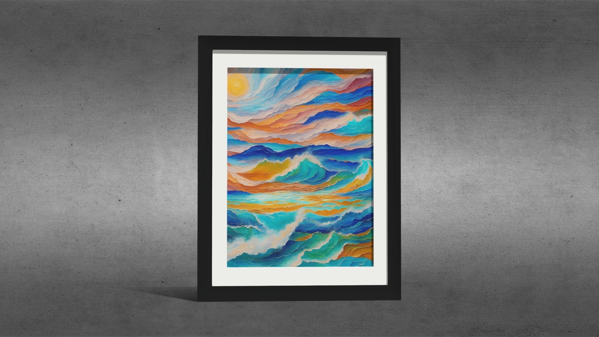 Abstract Beachscape Framed Wall Art - 3D model by Whole Lotta Pixels ...