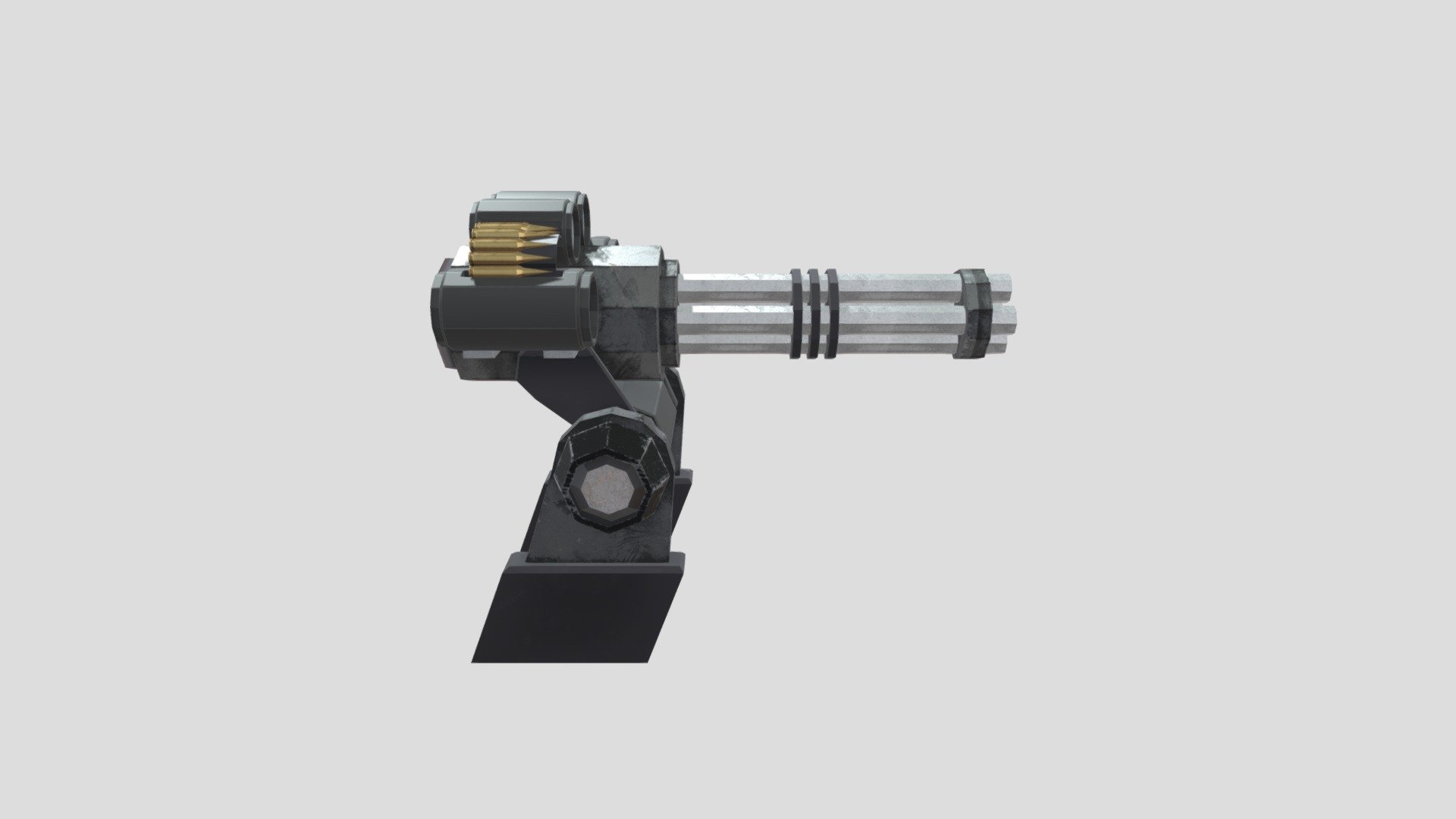 Minigun Turret - 3D model by owenehallb [5b12ec7] - Sketchfab