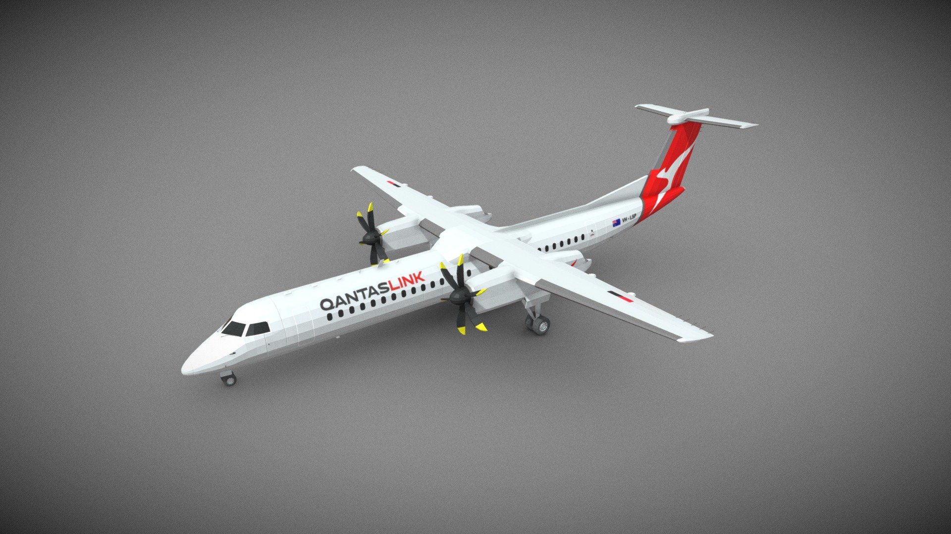 Bombardier Dash Q400 - Qantas Link - Download Free 3D model by Sofyan Kurniawan ...