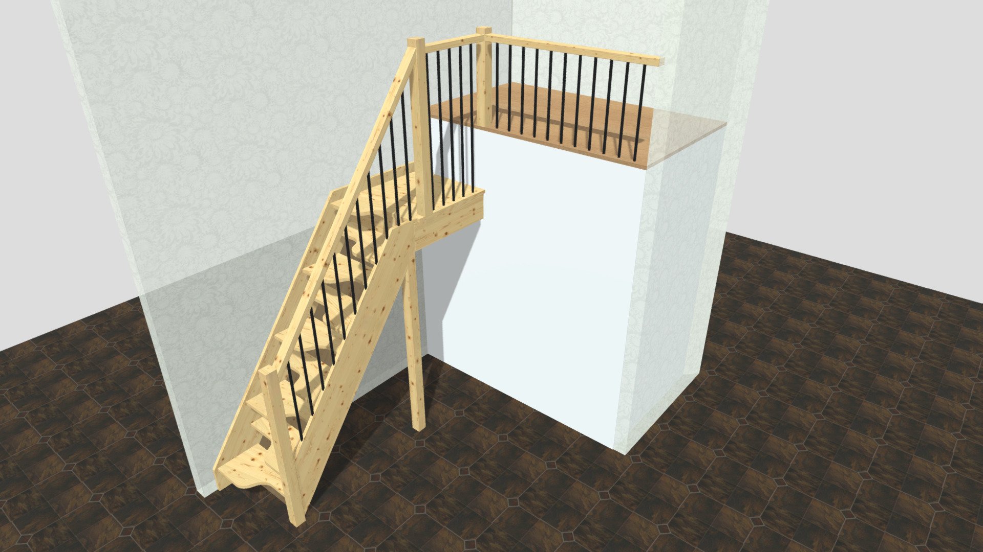 Neudorfer Alternating Stair rev - 3D model by TopTreadStairways ...