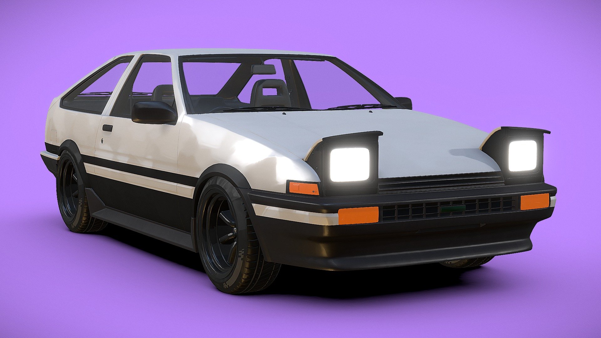 Toyota trueno AE86 - stylized version - - Download Free 3D model by ...