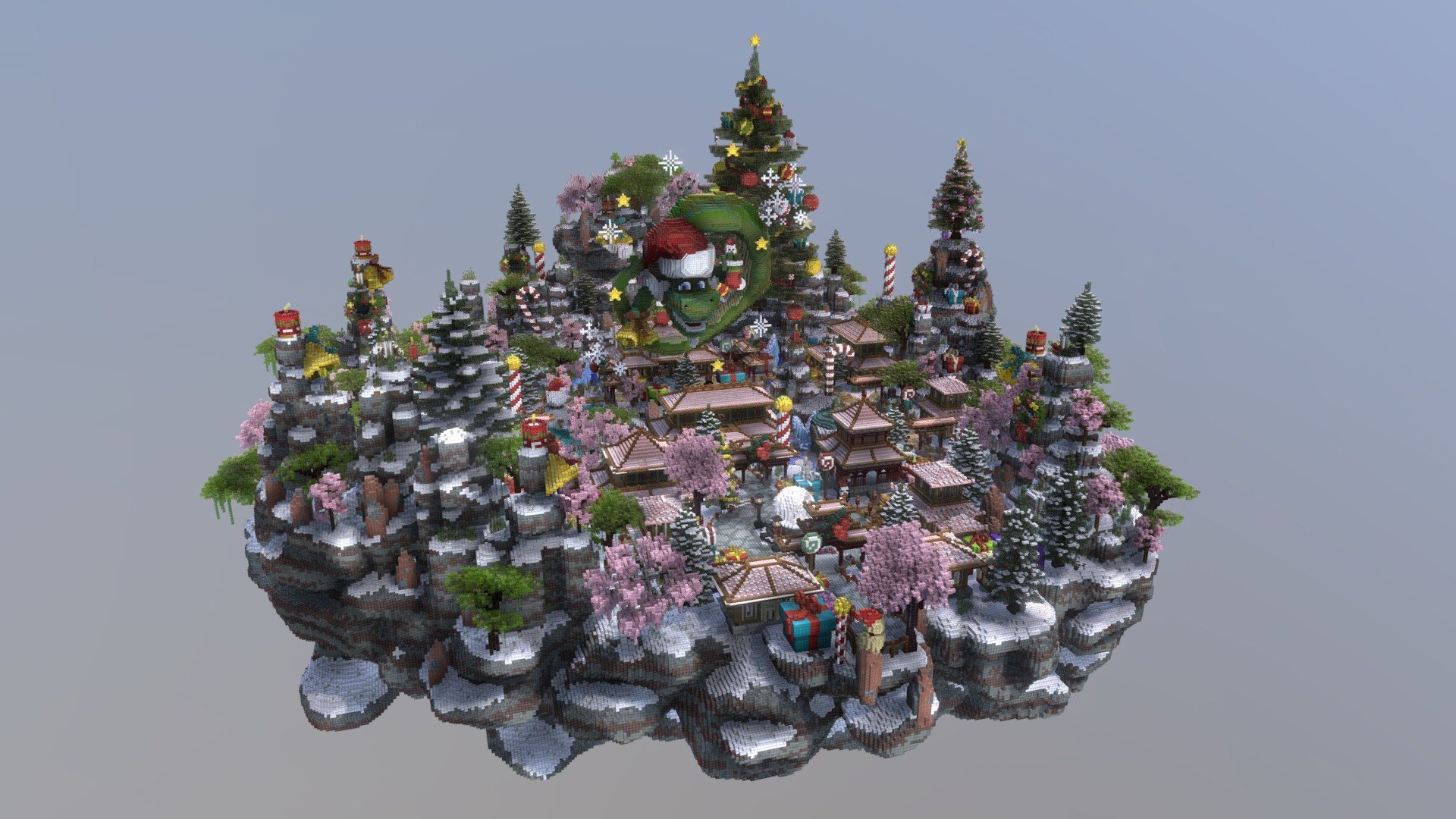 Winter Blossom Village - 3D model by BreadBuilds [5b1c8f2] - Sketchfab