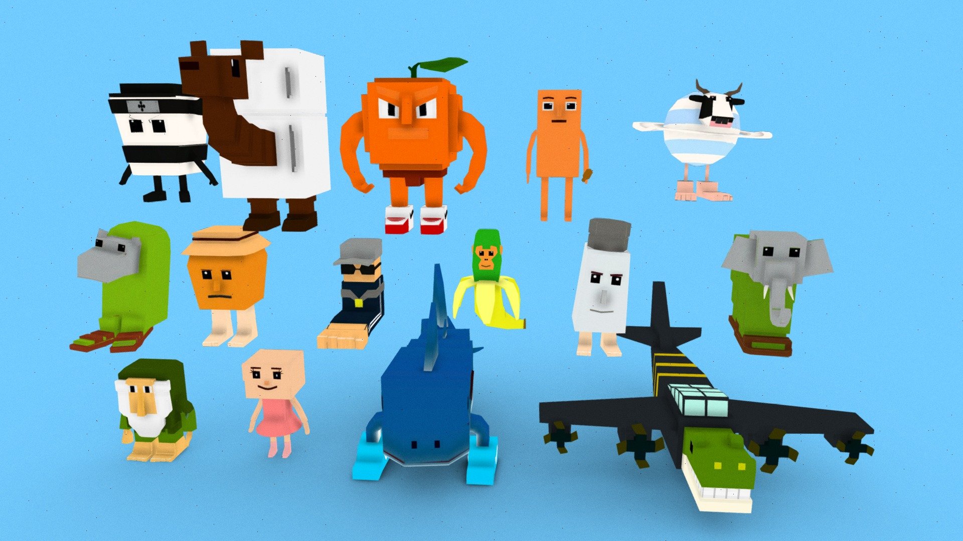 Steal A Brainrot Characters Animated Low-Poly 1 - 3D model by KAG3D ...