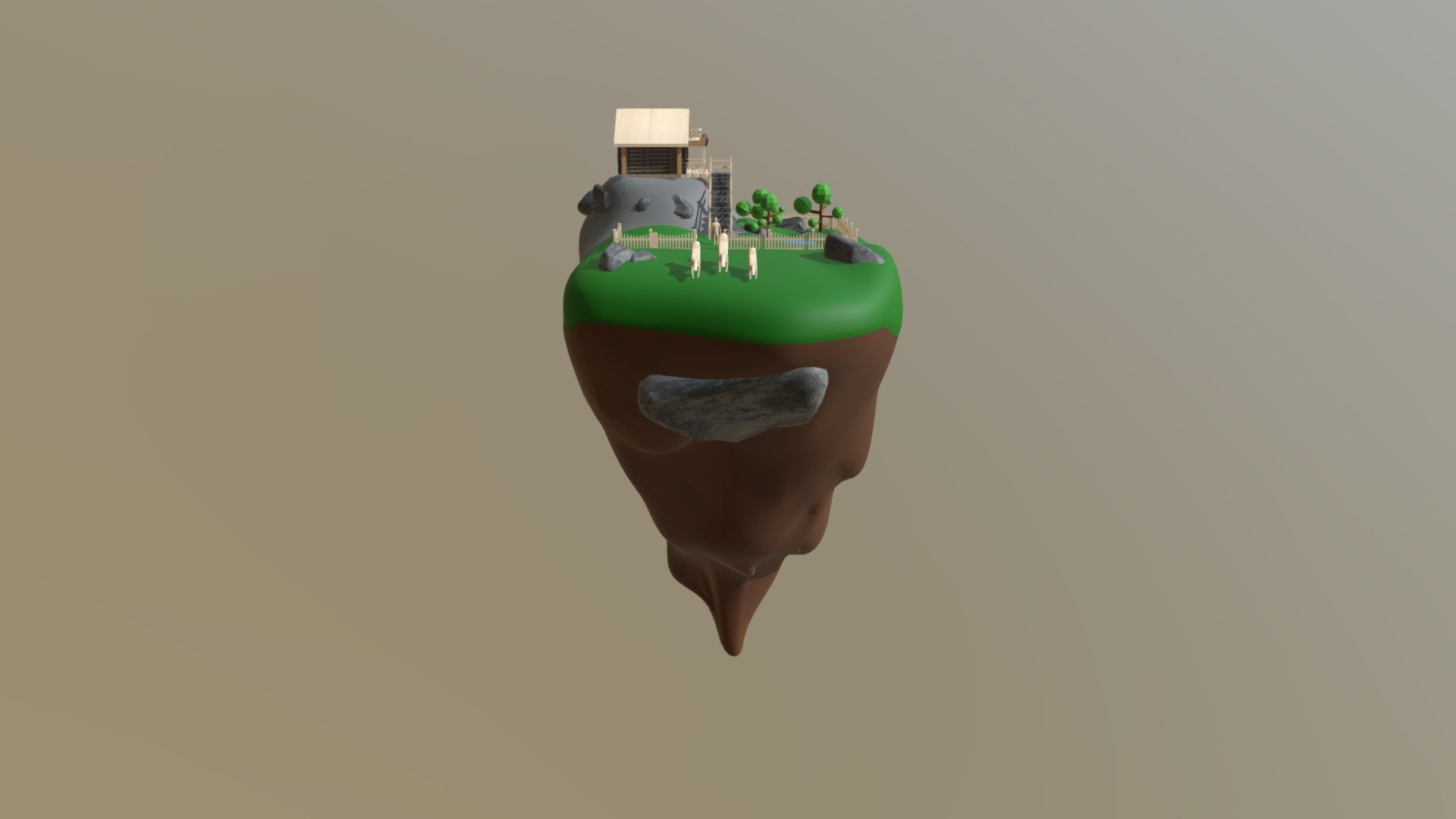 Floating Island Thingy - 3D model by yayeet (@idkwhats) [5b2c22b ...