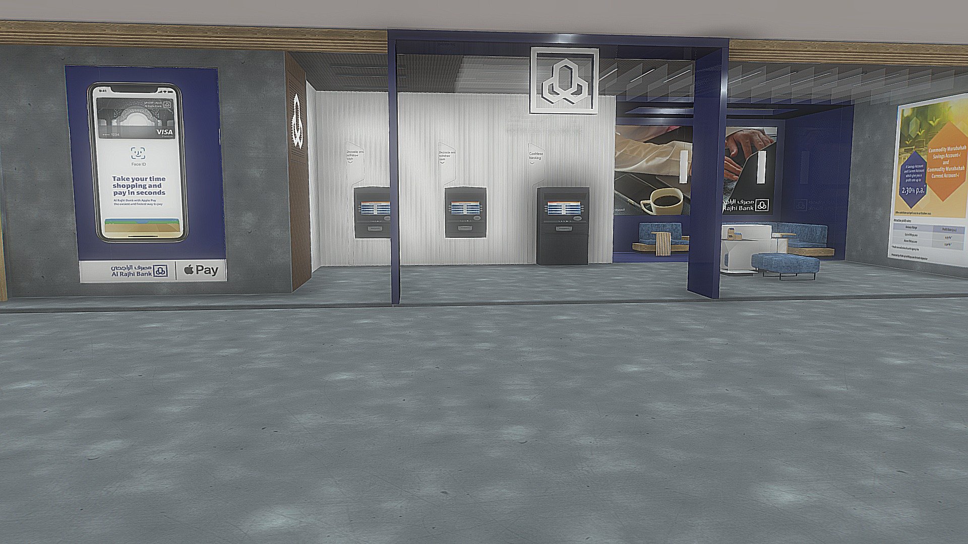 Bank_interior_VR - 3D model by Umesh.Asolkar [5b2e46a] - Sketchfab