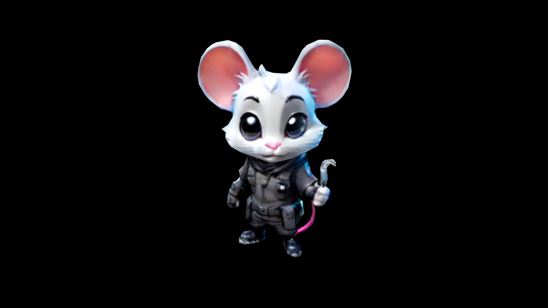 Digital Raccoon Detective A white raccoon with l - Download Free 3D ...