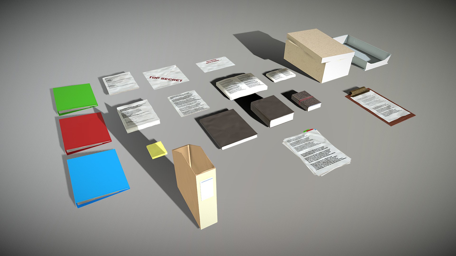 Paper Work (Office prop collection) - Buy Royalty Free 3D model by ...