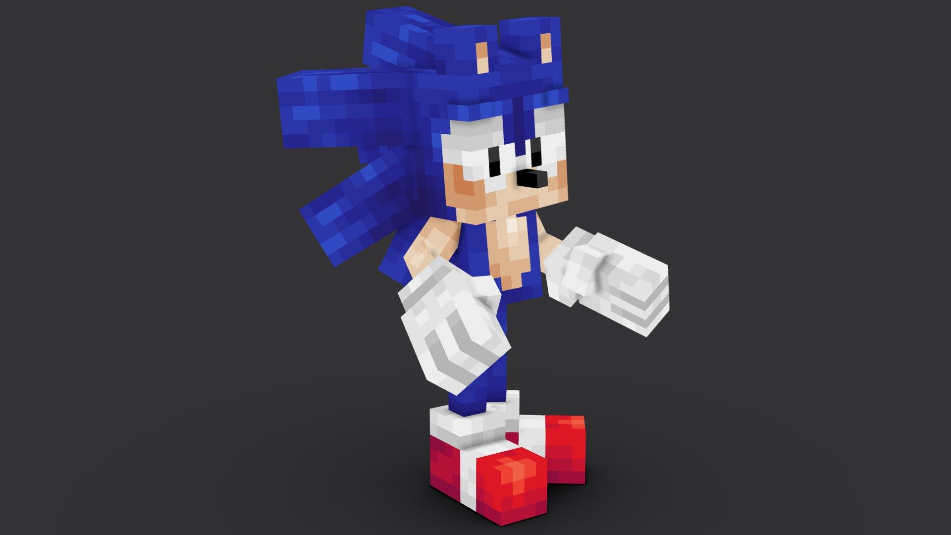 Classic Sonic Minecraft Style - 3D model by lukidon [5b44afb] - Sketchfab