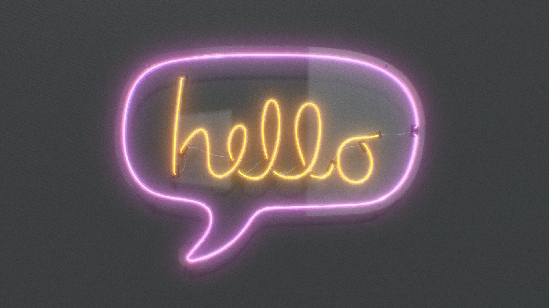Hello Text Bubble - Neon Sign - 3D model by NEONPLEX [5b46739] - Sketchfab