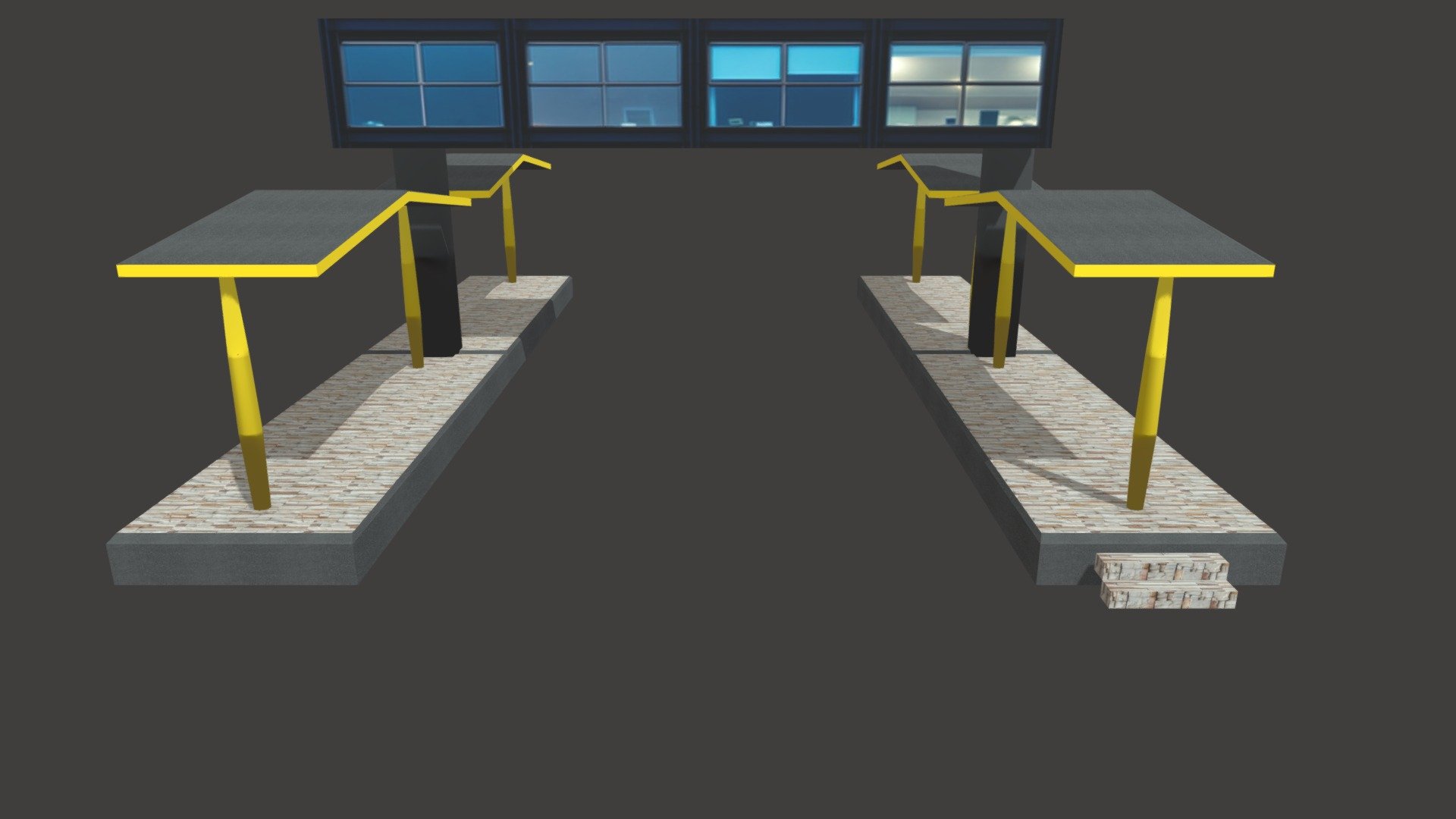 Railway Station With Cross Bridge - Buy Royalty Free 3D model by 3D ...