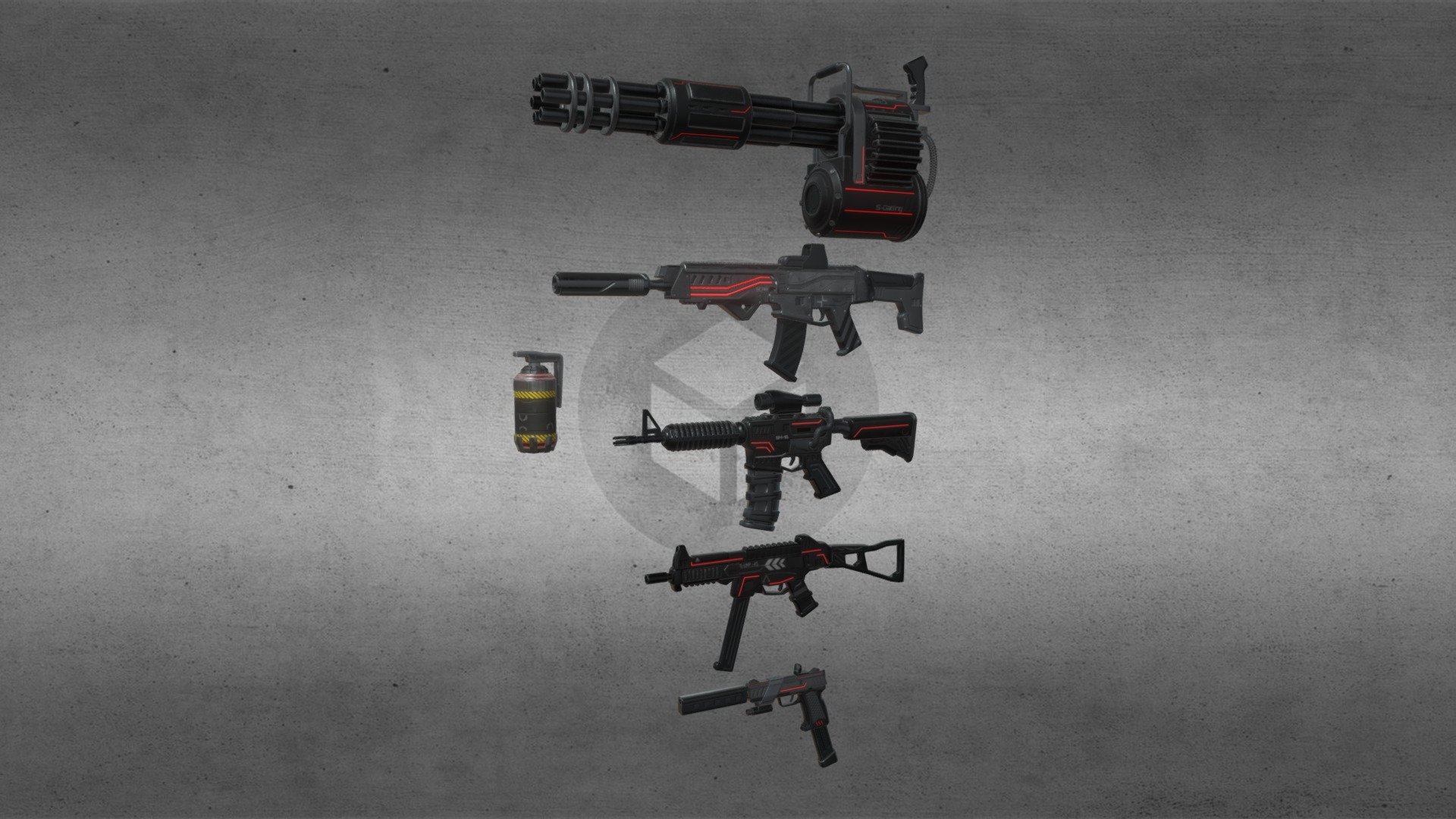 gun pack - Buy Royalty Free 3D model by V-Enterprises [5b4954a ...