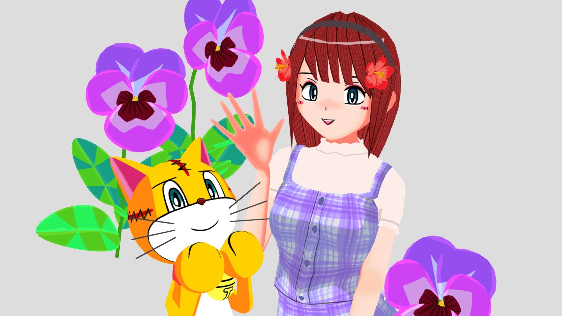 Emily and Orange are friends😆 - 3D model by studio.meowtoon [5b4d874 ...