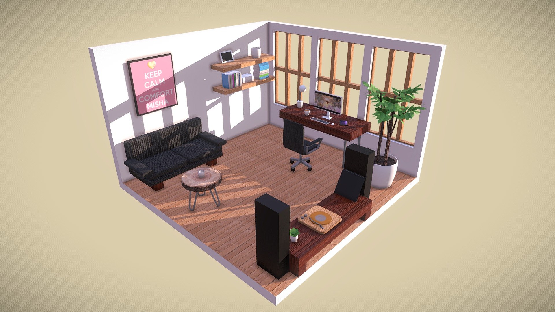 Room Diorama Model - Download Free 3D model by mechamocha [5b51ae0 ...
