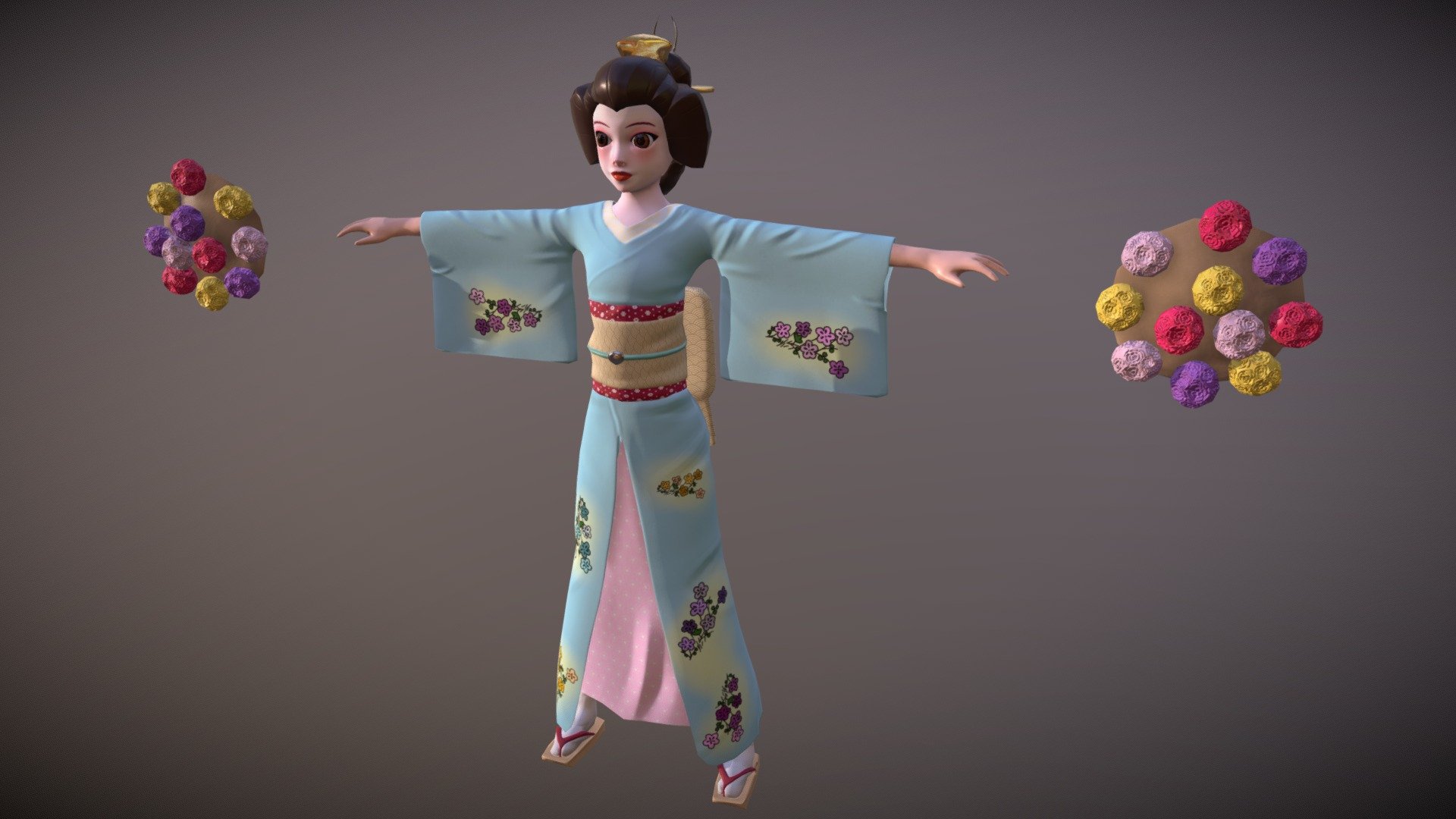 Warrior Geisha - 3D model by Marinette (@marinetteUwU) [5b54ce8 ...