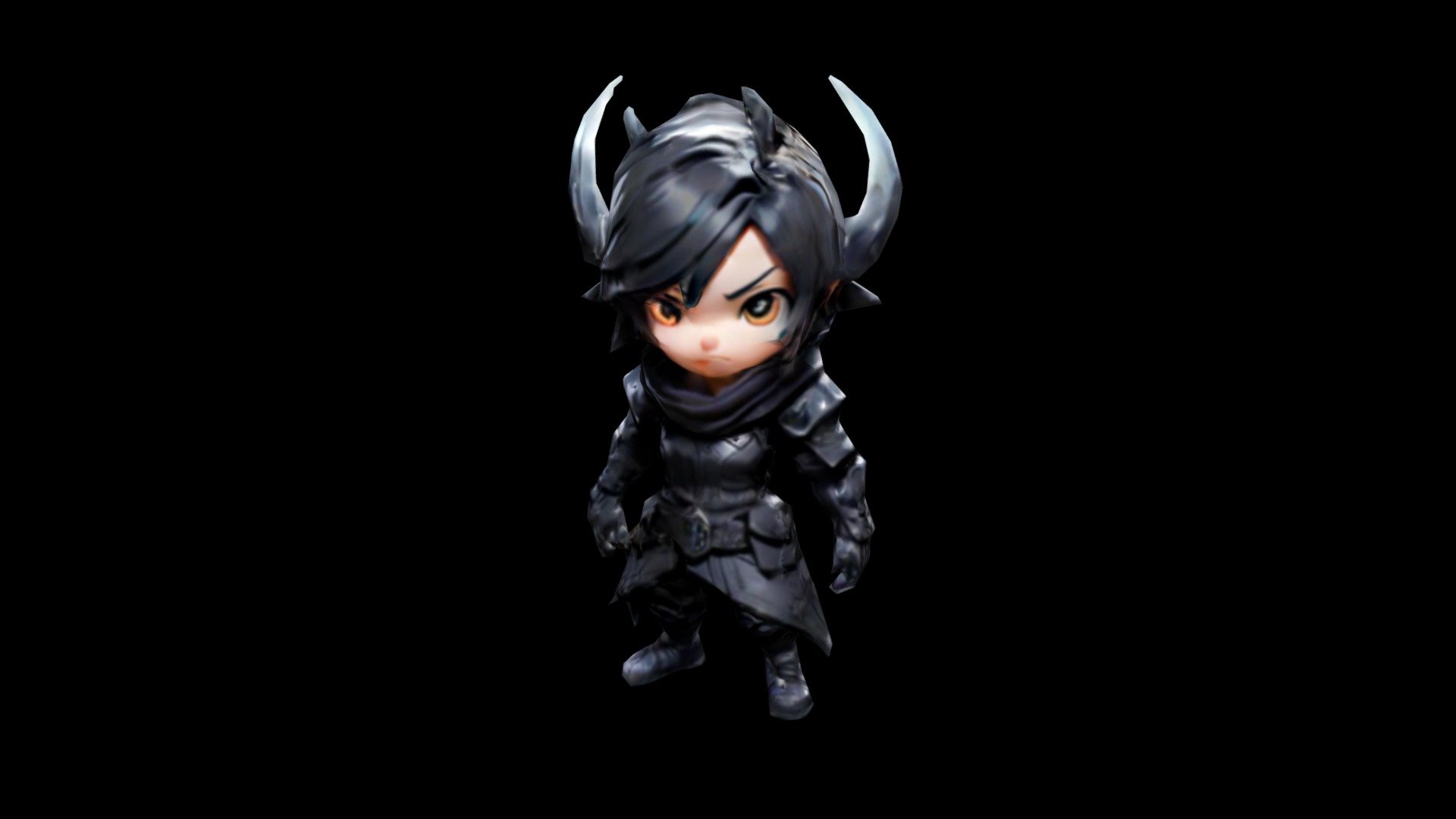 Valkyrie doll with black armor and wings stands - Download Free 3D ...