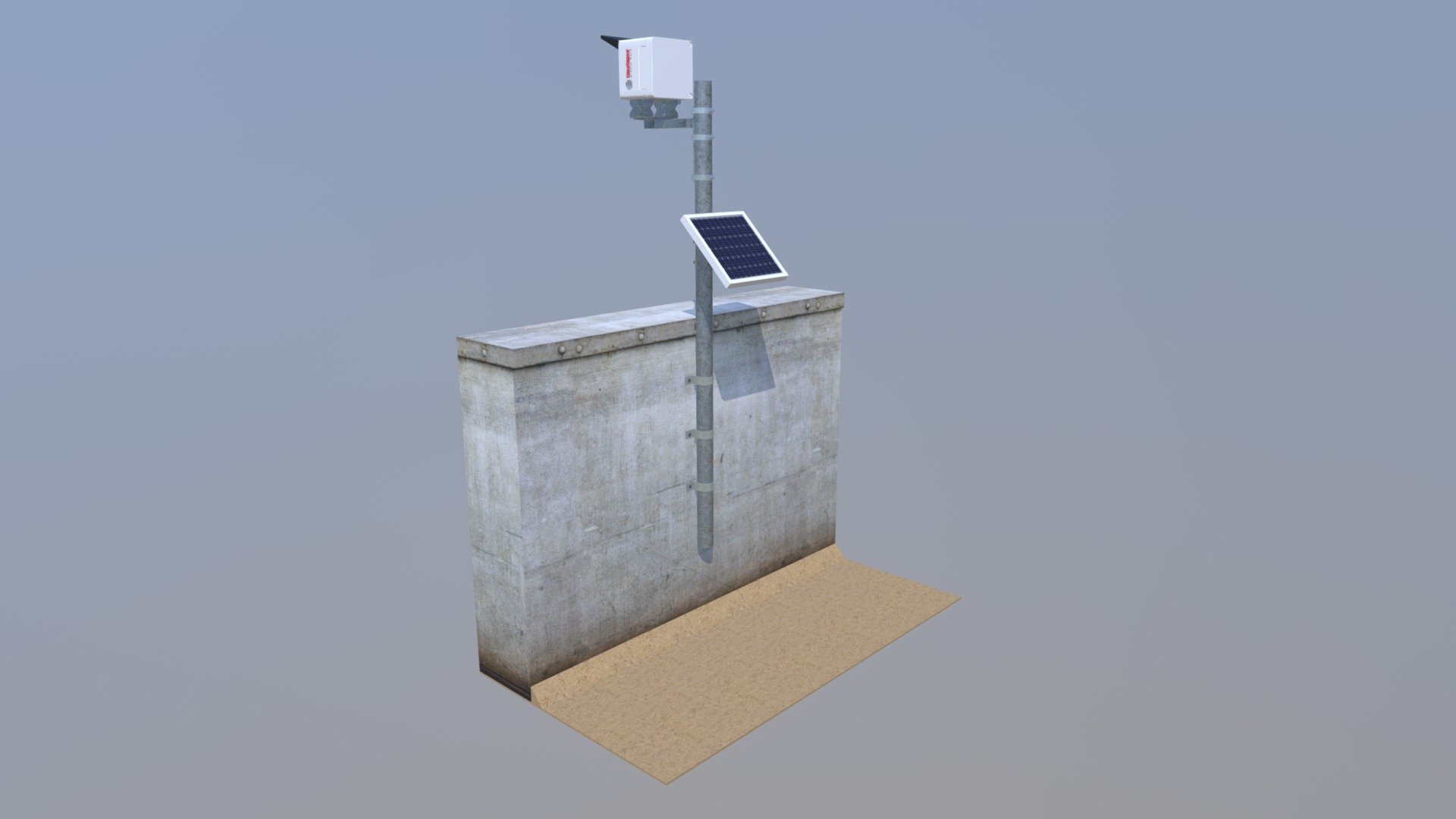 TimeLapse Camera 2M Pole Mounted on Rooftop Wall - 3D model by ...