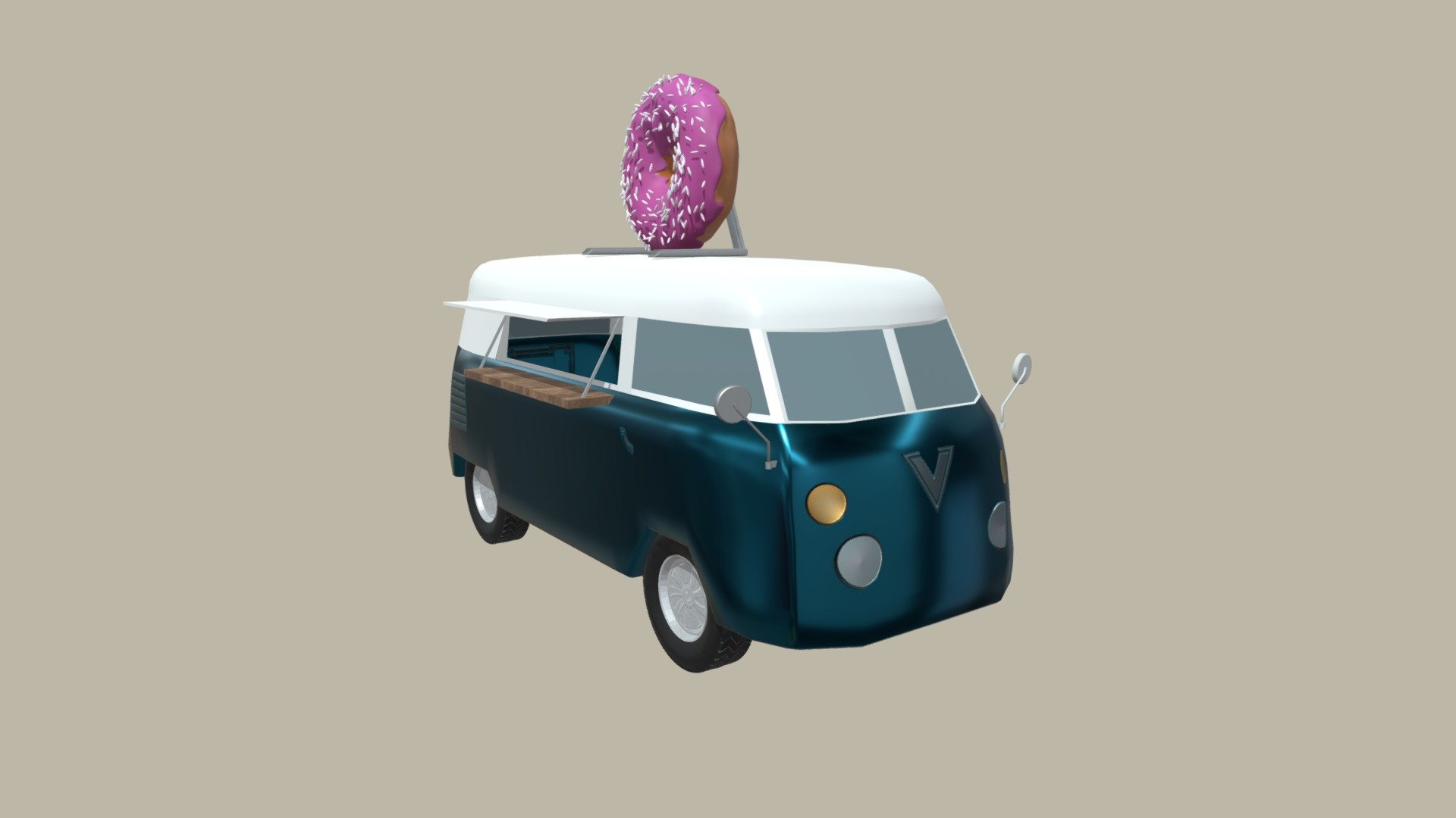 doughnut-truck - 3D model by elifketen [5b6bdd0] - Sketchfab