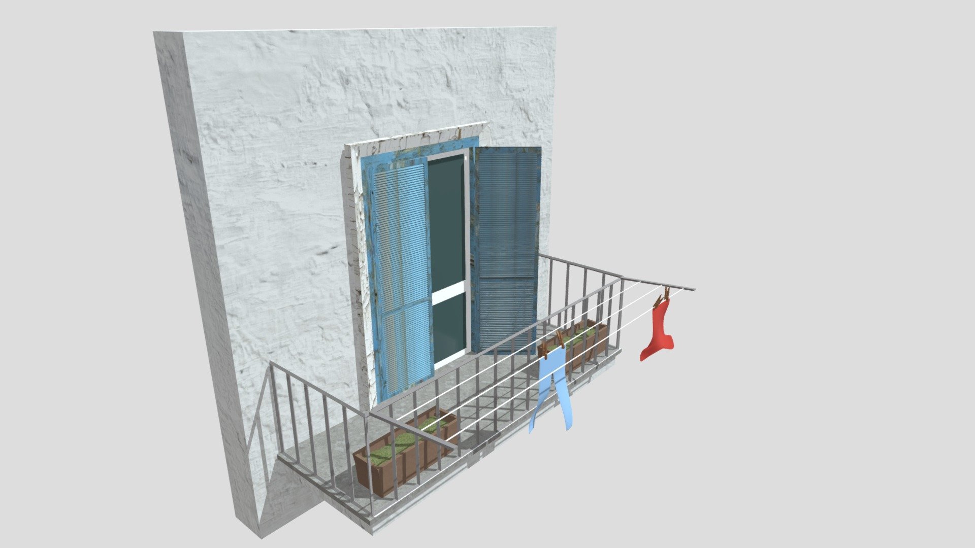 Italian balcony - Download Free 3D model by paolodl [5b6cc4a] - Sketchfab