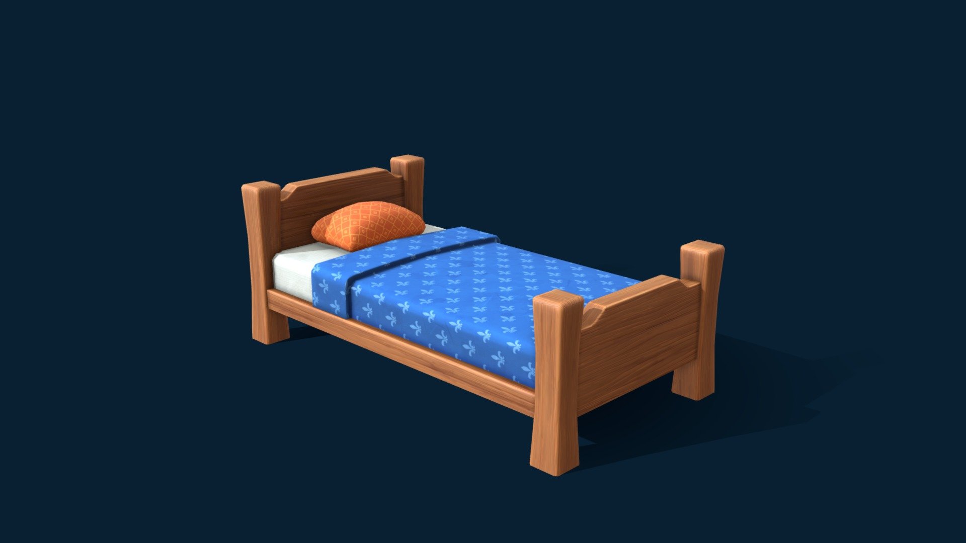 Stylized Fantasy Lowpoly Bed - Buy Royalty Free 3D model by SantyFrow ...