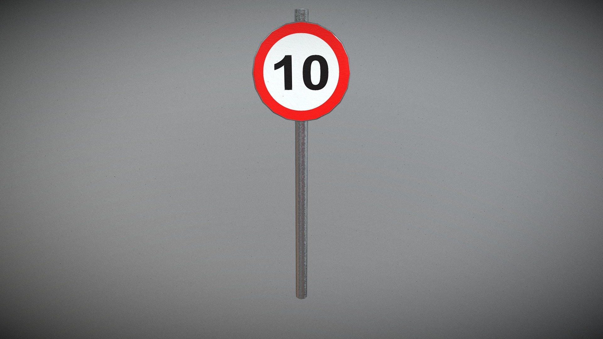 Maximum speed 10 traffic sign - Download Free 3D model by Dudzy ...