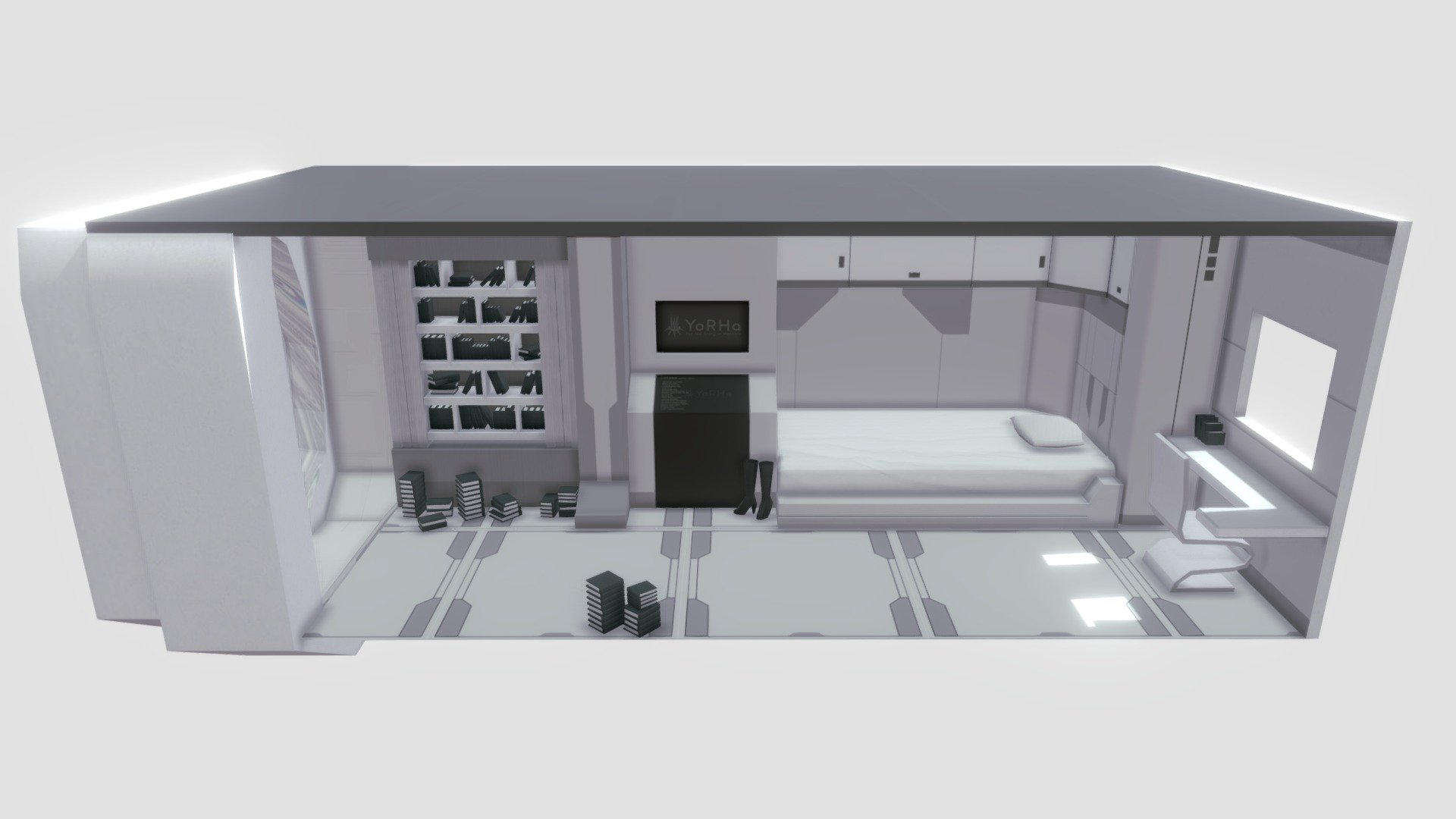 Nier Automata- 2B Bunker - 3D model by Charis Ng (@avei_09) [5b77dbf ...