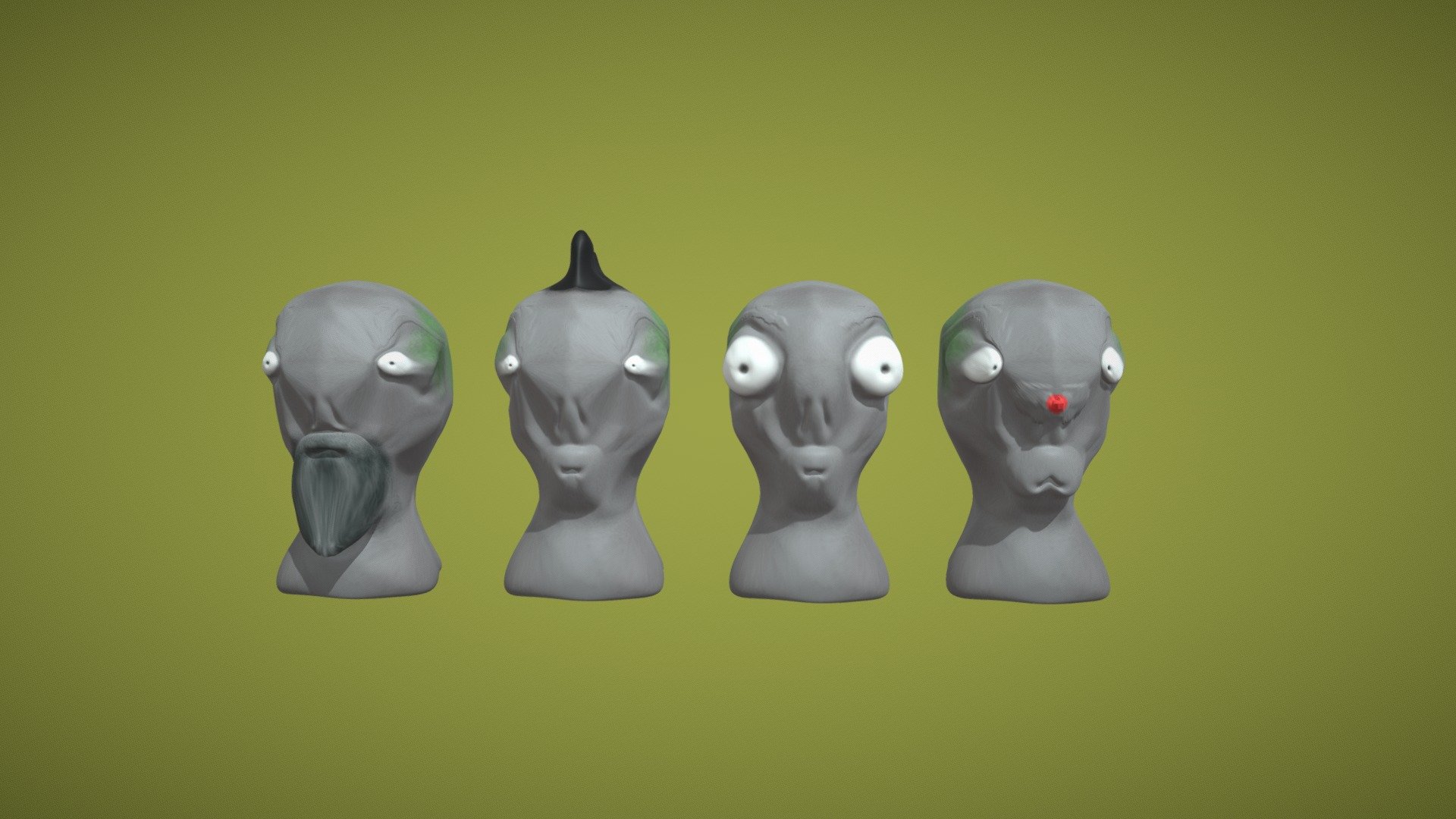 Stone heads - Download Free 3D model by threehoursinhell [5b821b6 ...