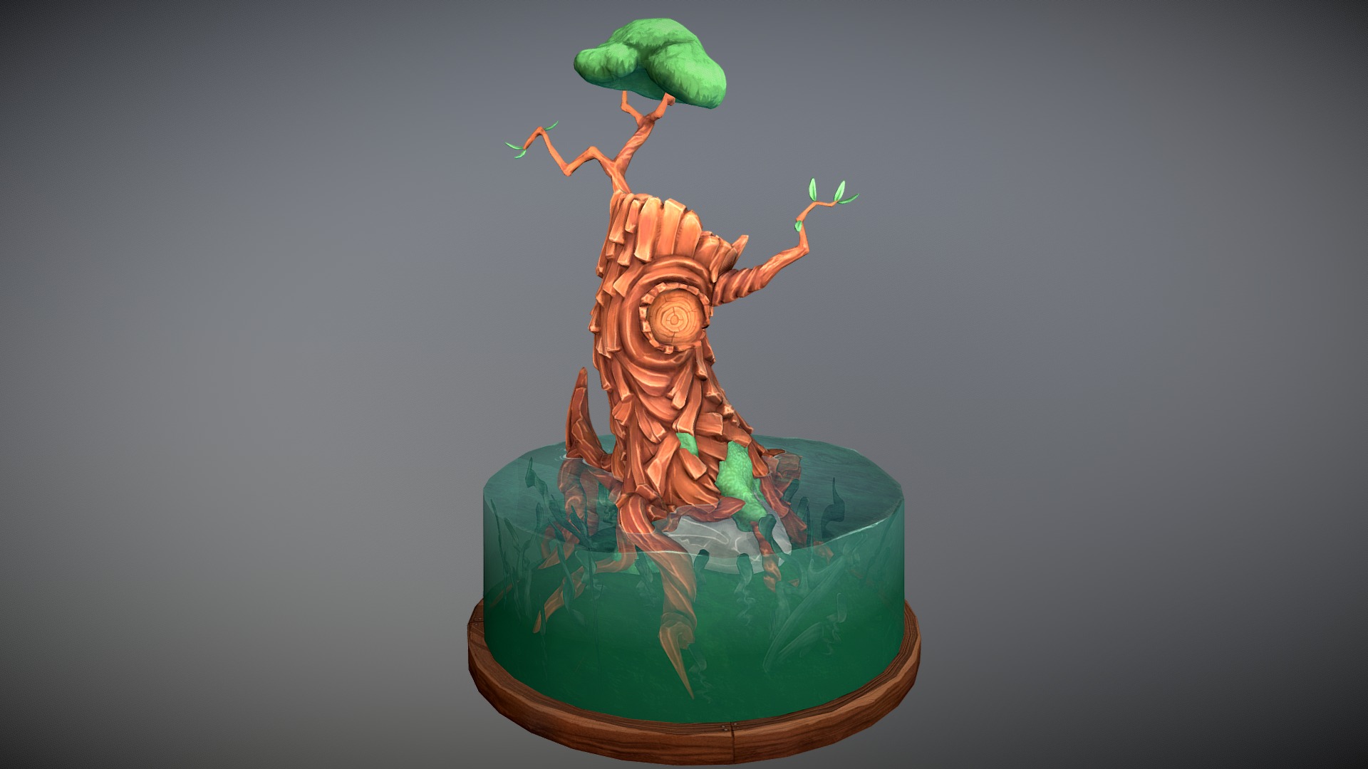 Stylized tree diorama - 3D model by anoukdebruyne [5b8a509] - Sketchfab
