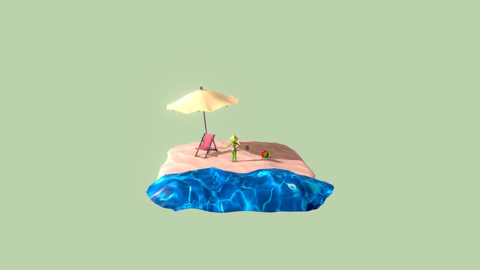 peridot at the beach - 3D model by ricecrumbs [5b8c2b6] - Sketchfab