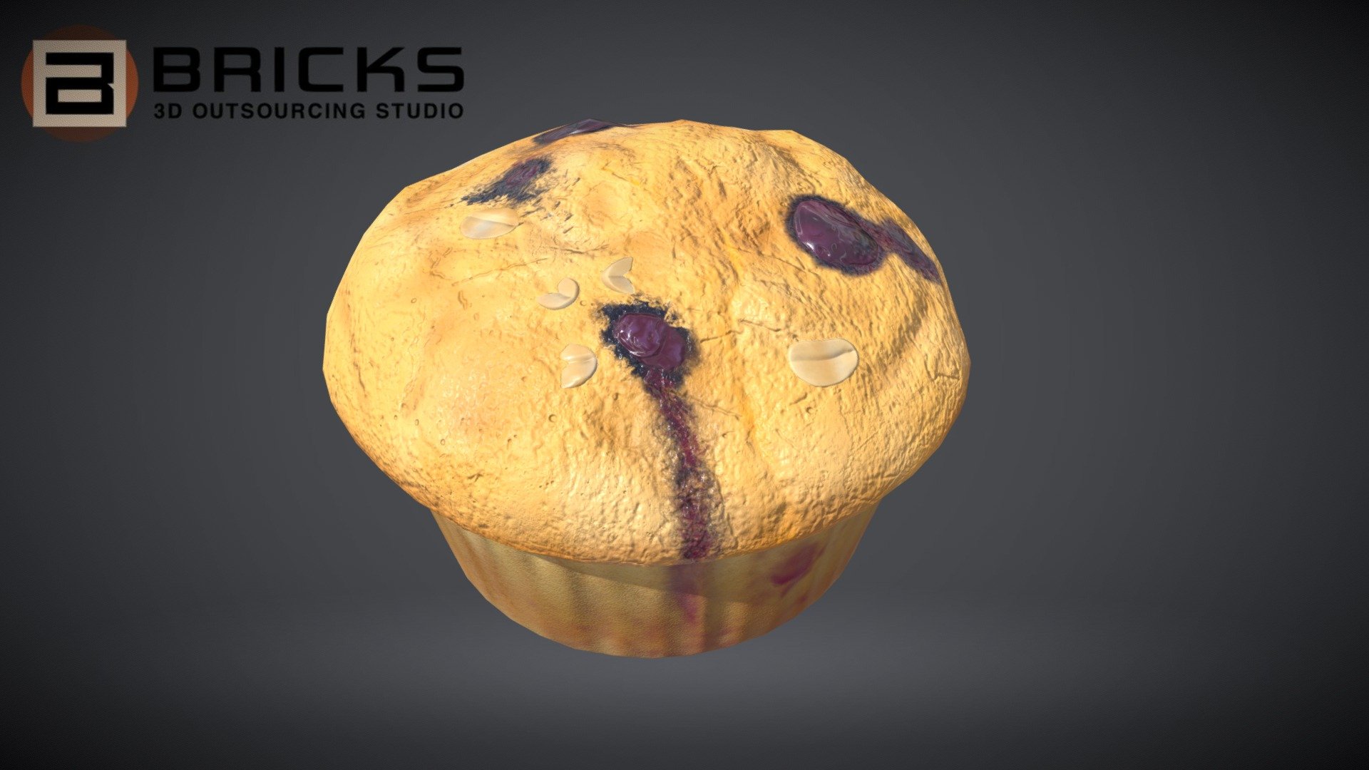 Blueberry Muffin - Buy Royalty Free 3D model by Bricks Studio ...