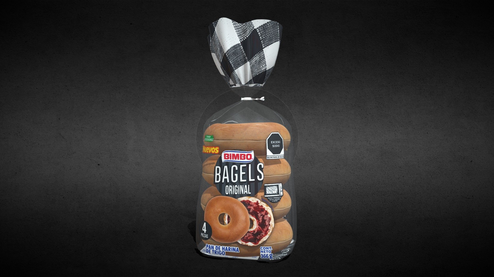 BIMBO BAGELS ORIGINAL 4 PIEZAS - 3D model by Bimbo (@BimboPanes ...