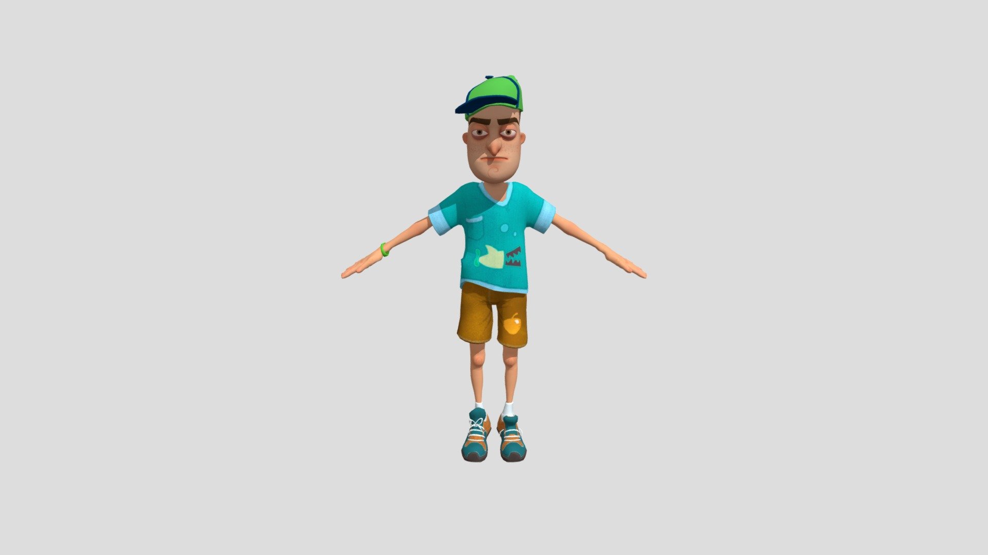 Hello neighbor Kid player face rig - Download Free 3D model by Nicky ...
