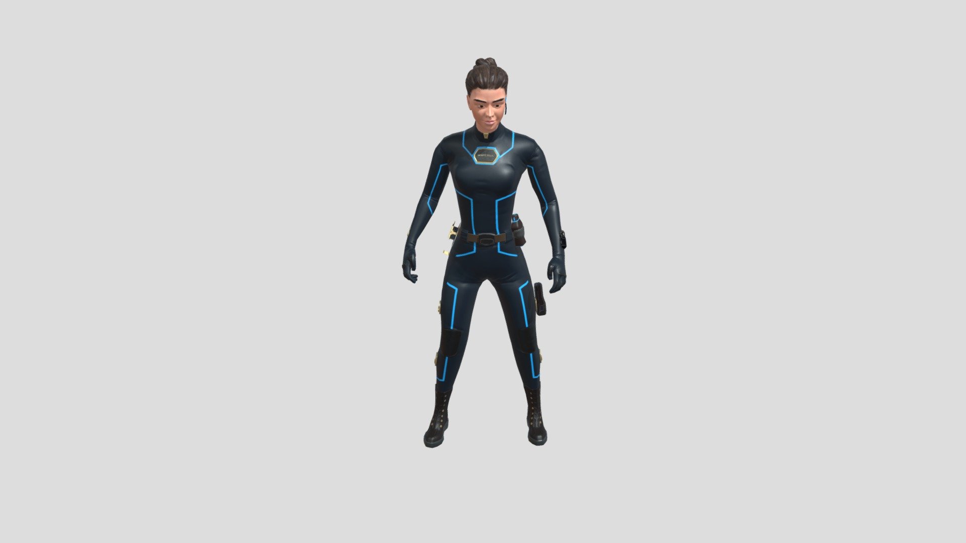 Game_character_girl._rigged_textured_animated - Download Free 3D model ...