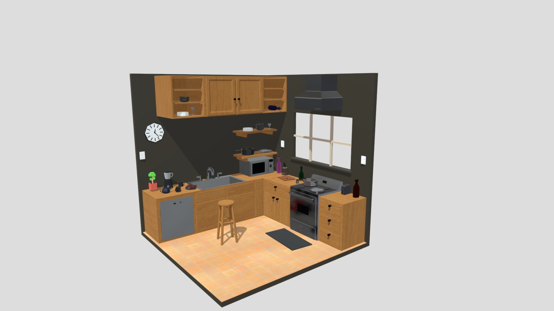 kitchen - 3D model by zzz222 [5bb874b] - Sketchfab