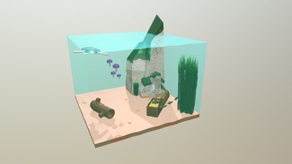 Aquário low poly - 3D model by obingger [5bb9945] - Sketchfab