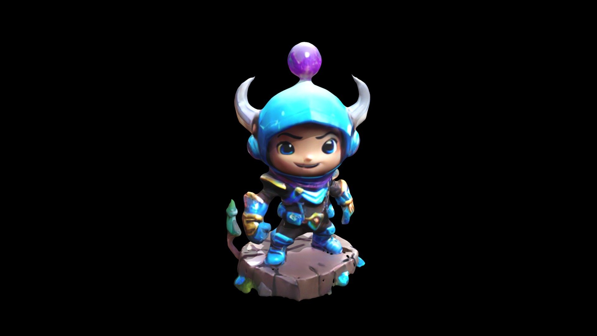 "Royal knight XD in blue armor standing on a bro - Download Free 3D ...