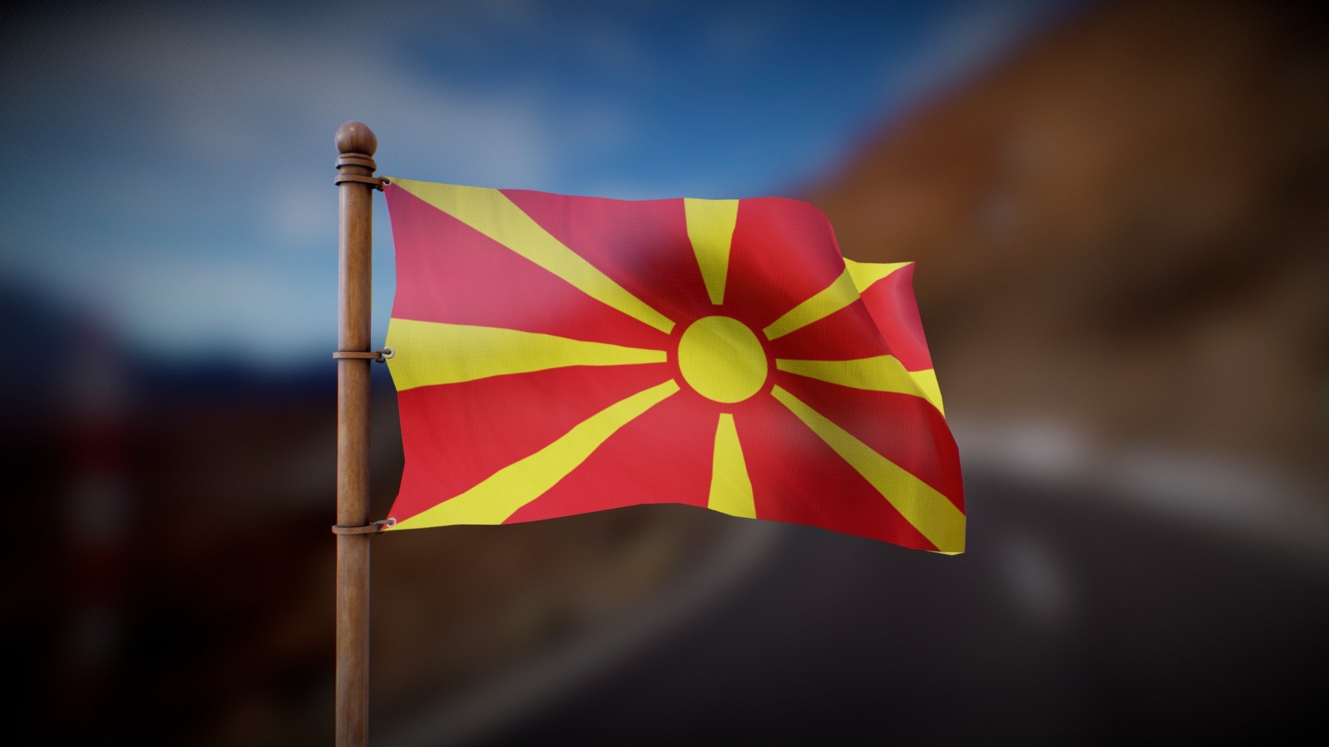 Flag of Macedonia - Wind Animated loop - Buy Royalty Free 3D model by ...