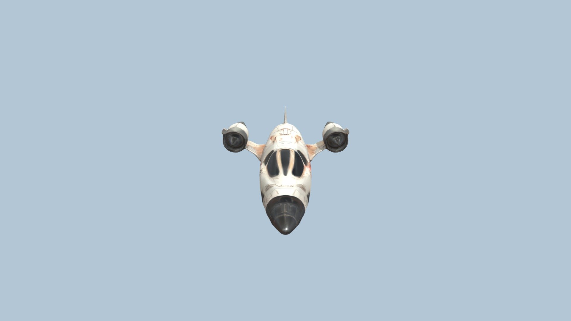 Spacecraft with twin engines, detailed textures - 3D model by ...