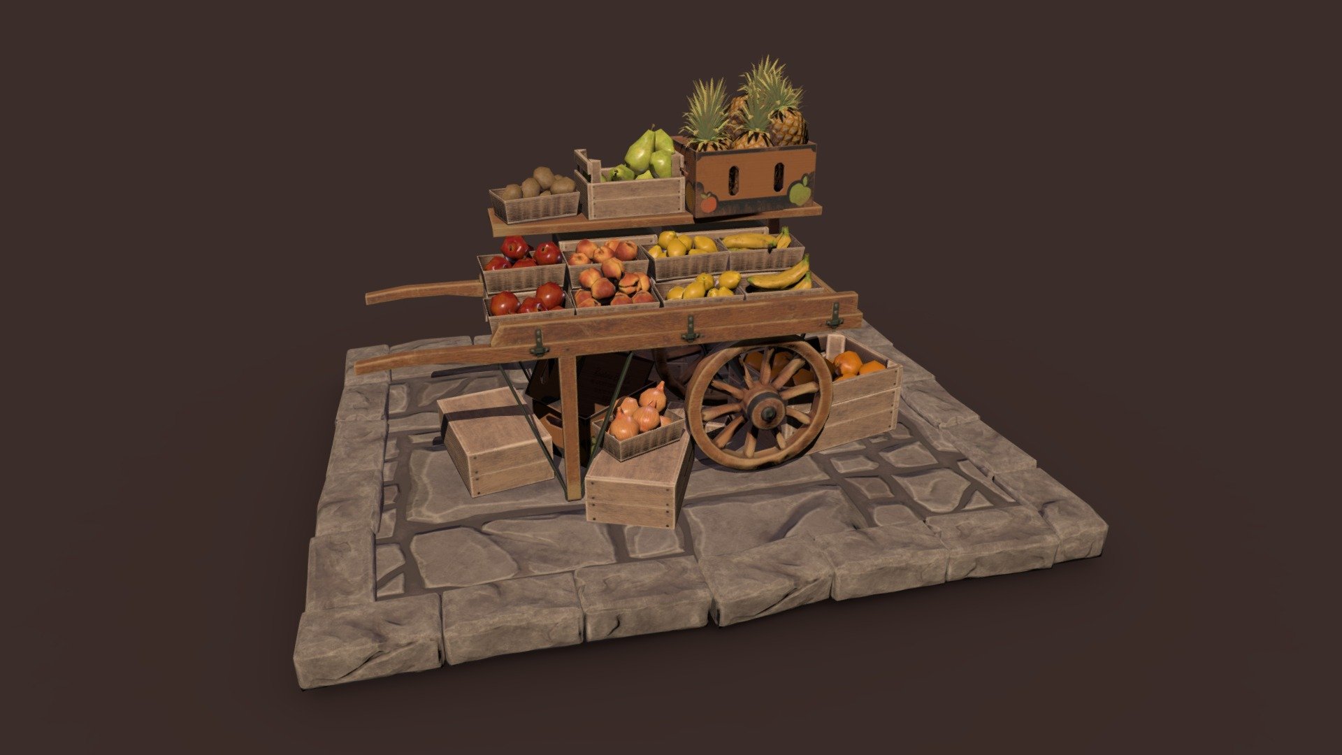Fruit Cart - 3D model by Everson Lawrence (@EversonLawrence) [5bc14d3 ...