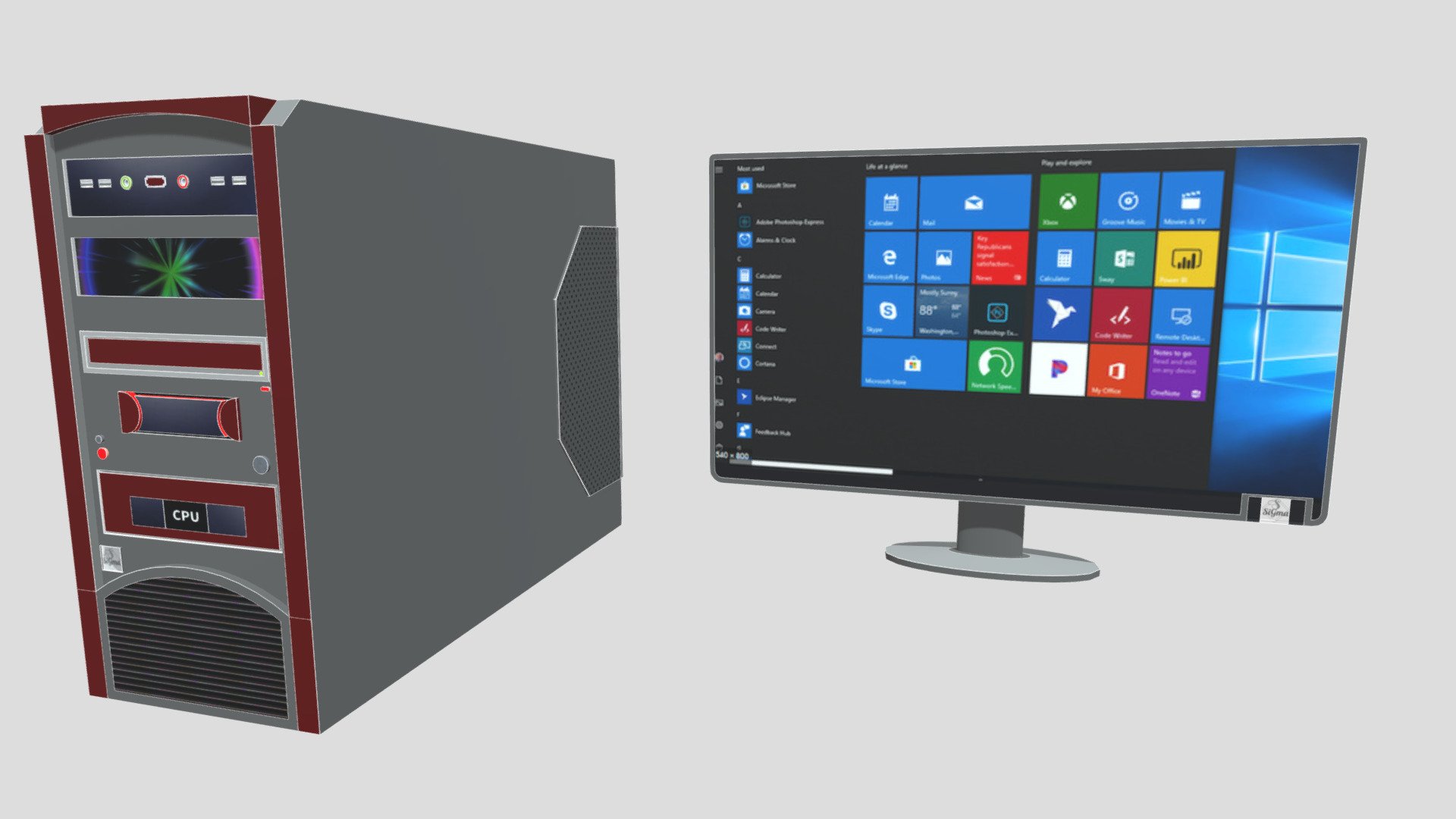 Computer - 3D model by sanjubadhar [5bc6422] - Sketchfab