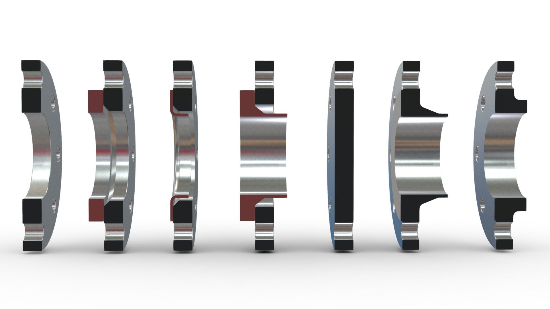 EN1092-1 Flanges Section - 3D CAD model - 3D model by Freek de With ...