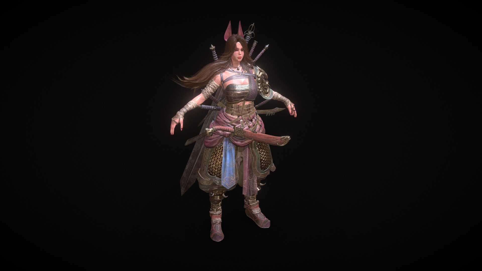 Female Warrior Character - 3D model by Bui Xuan Phat (@buixuanphat ...