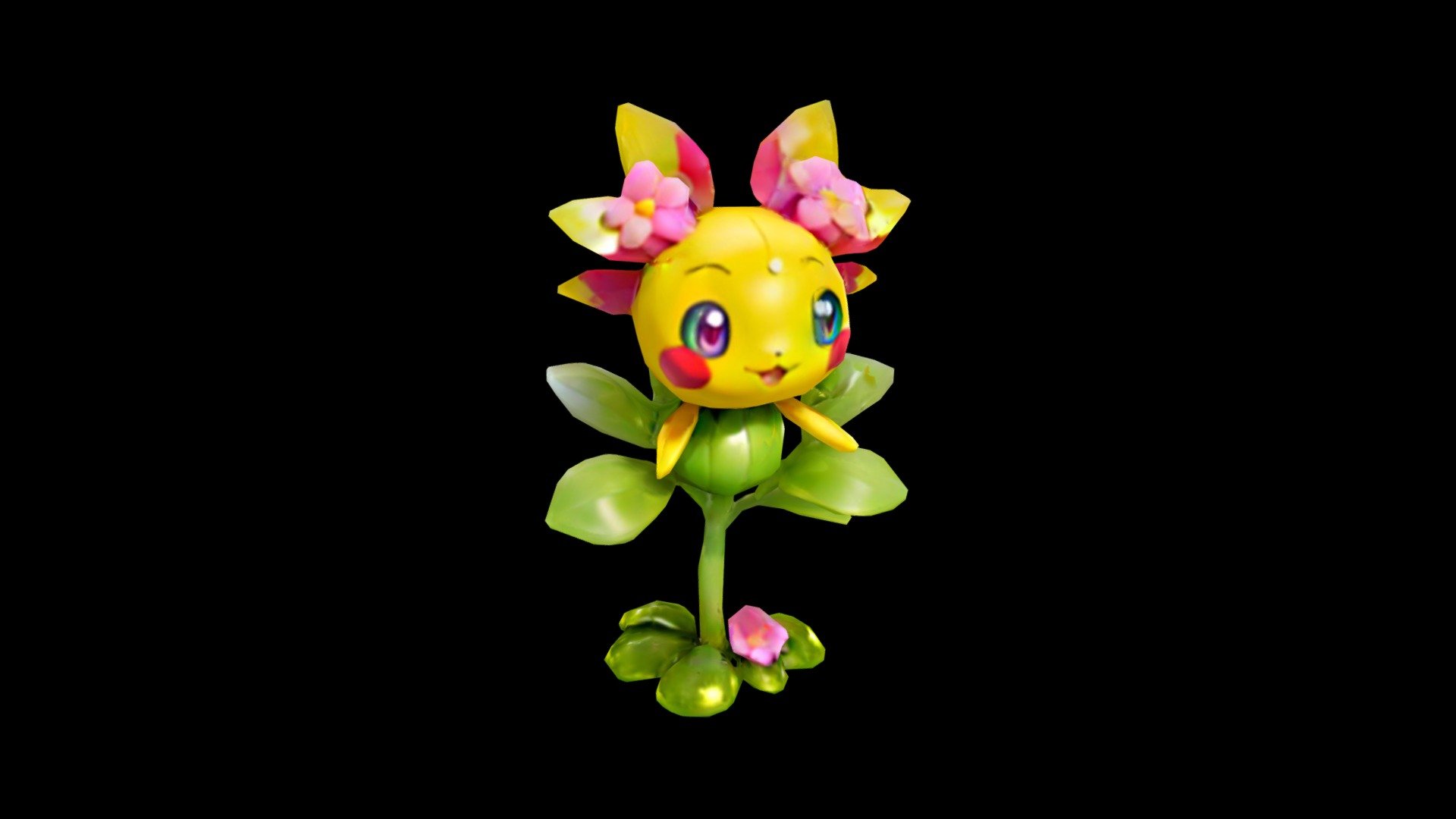 Pokémon figurine "Ivy" with a yellow and pink fa - Download Free 3D ...