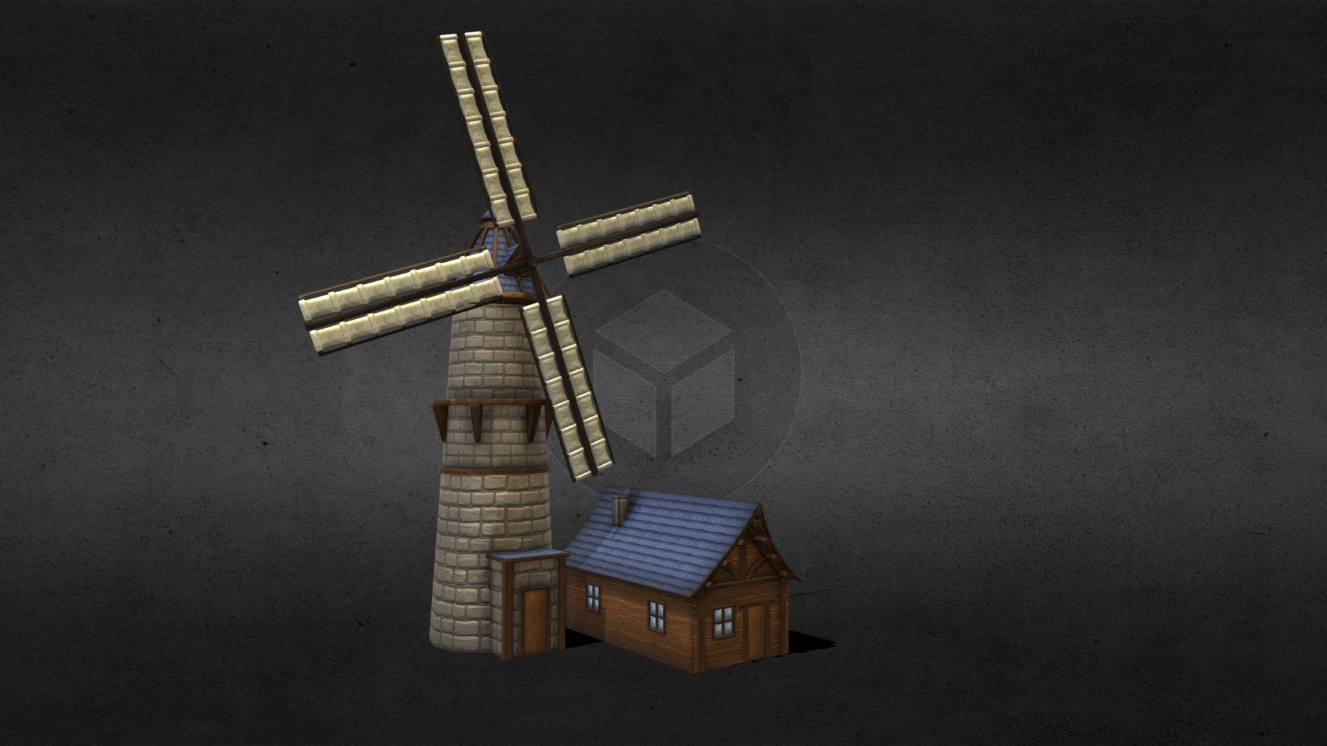 Windmill And Small House - Buy Royalty Free 3D model by Exmoor beast ...