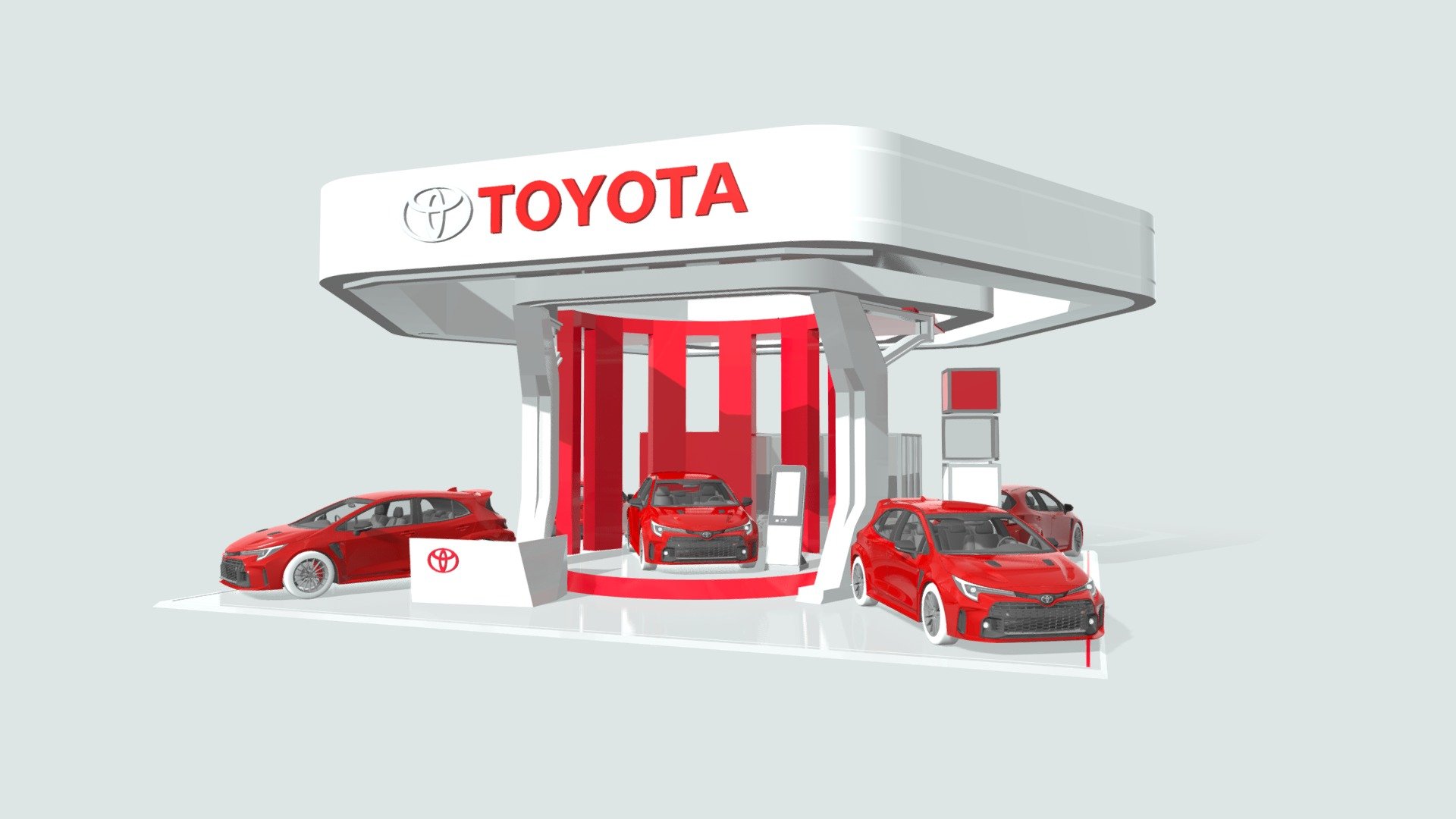 Toyota exhibition booth - 3D model by raofnaaji [5bd7bdf] - Sketchfab