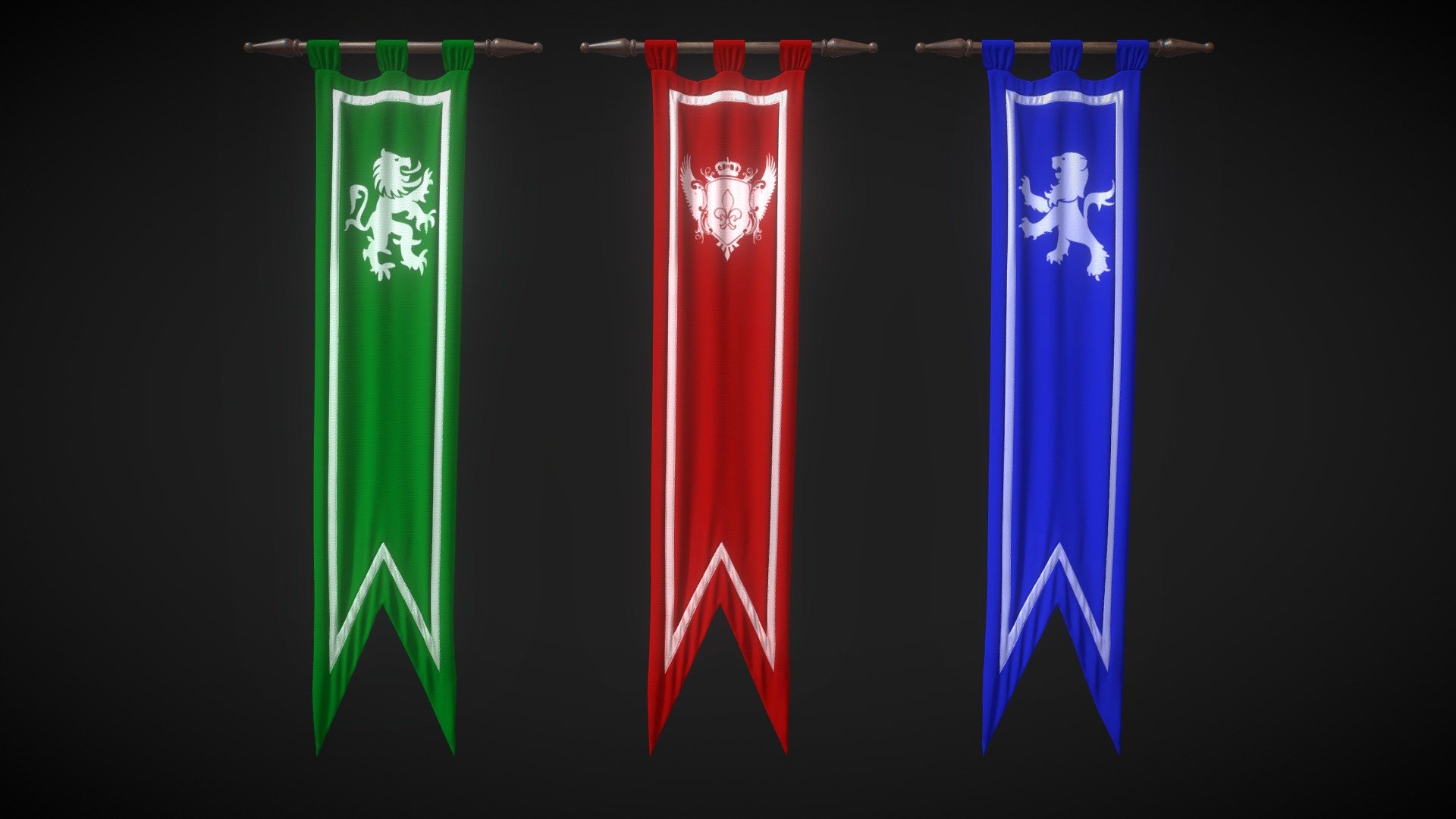 Medieval flags - Buy Royalty Free 3D model by madMIX [5bdc666 ...
