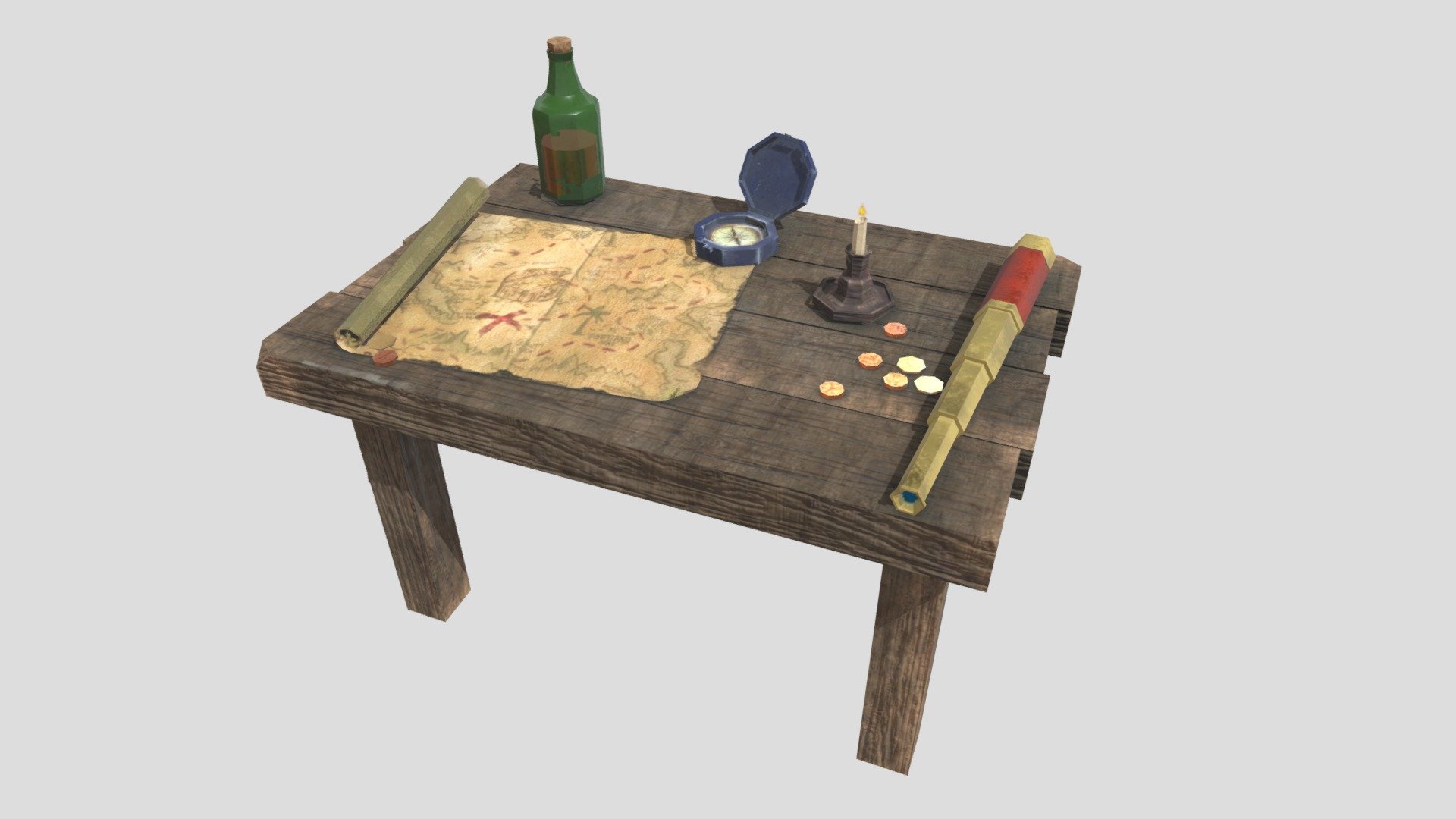 Pirate Desk Stylised - 3D model by EliziaP [5bdf97b] - Sketchfab