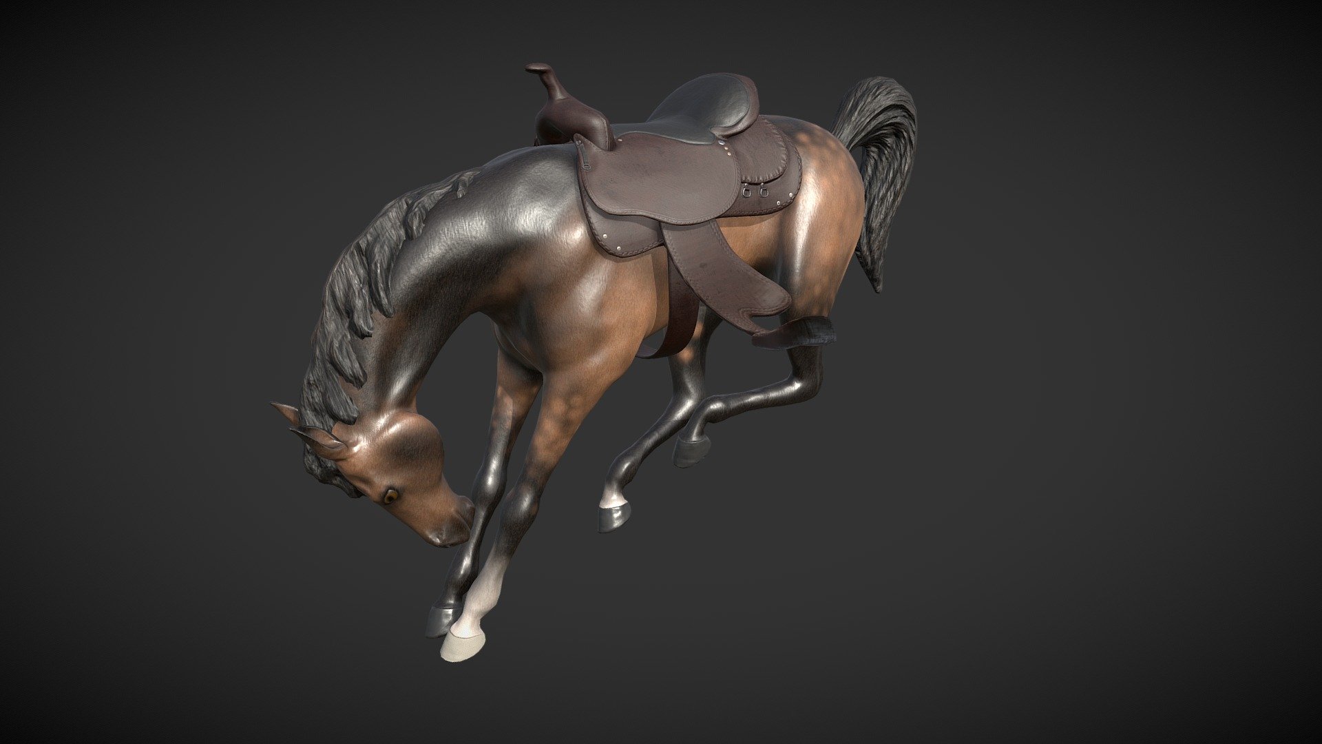 Bucking Horse - Low Res / UV with Textures - 3D model by CaraAldis ...
