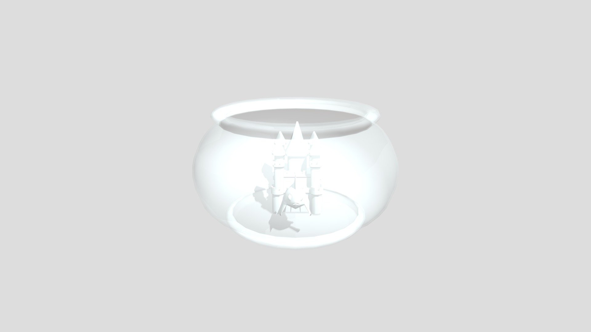 Fish in Fish Bowl with a Castle - Download Free 3D model by ...