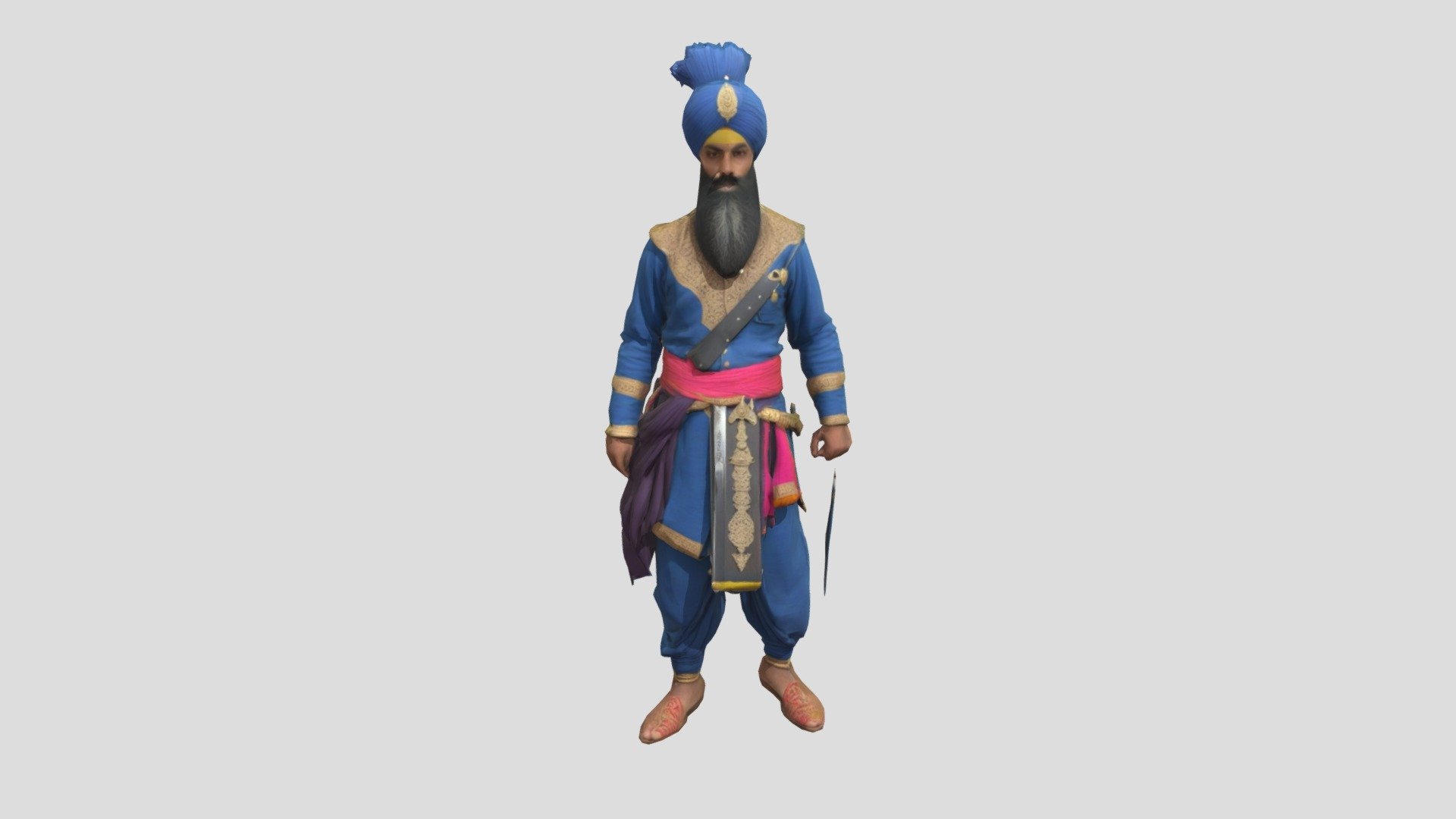 Nihang singh with sword in hand - 3D model by igsk [5bec3af] - Sketchfab